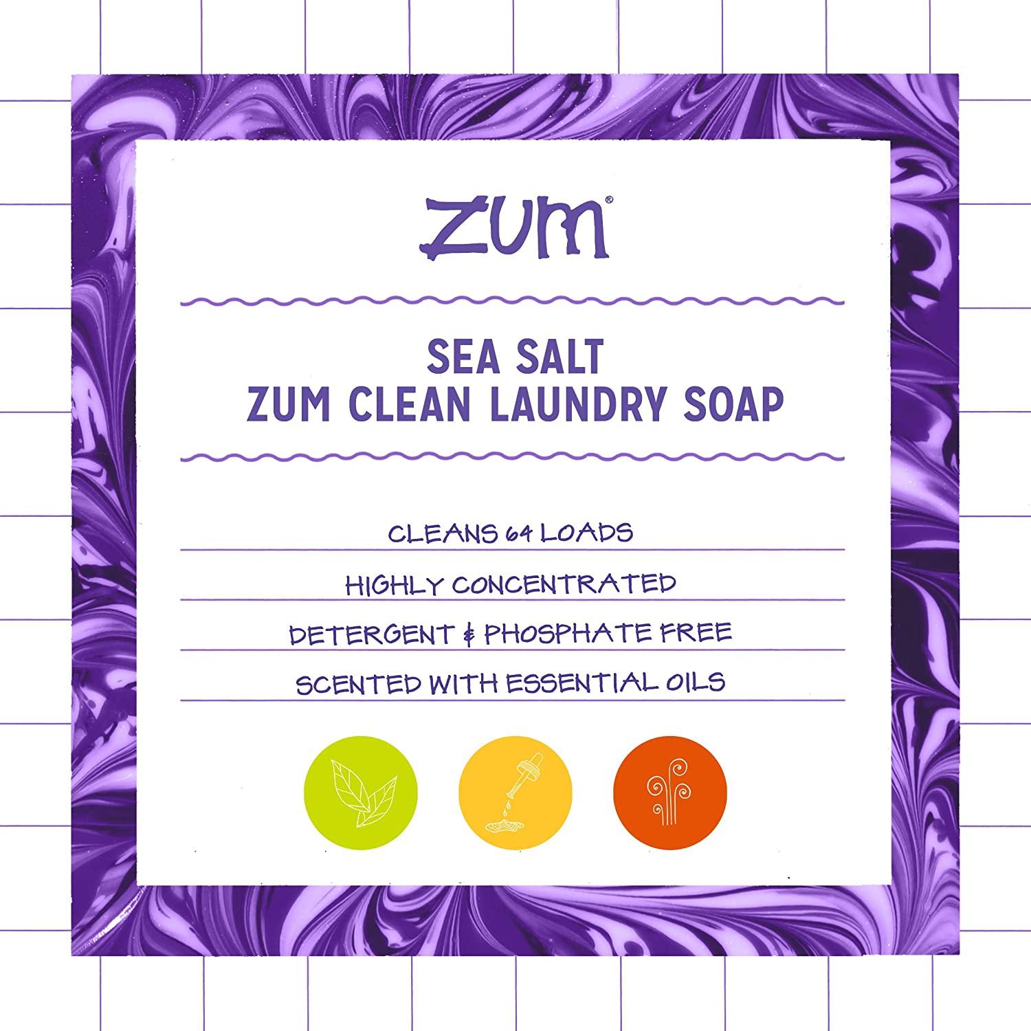 Zum Clean Laundry Soap - Sea Salt 64 fl oz - Natural Ingredients - Eco ...