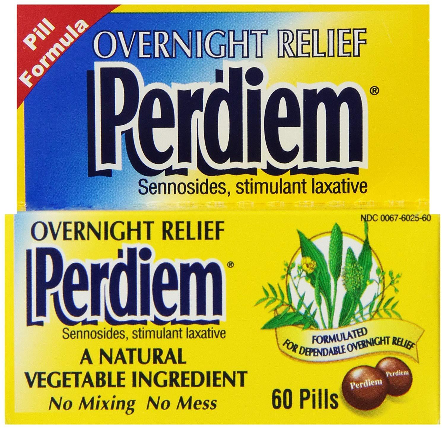 Perdiem Overnight Relief Laxative Pills - 60 ct | Fast-Acting ...