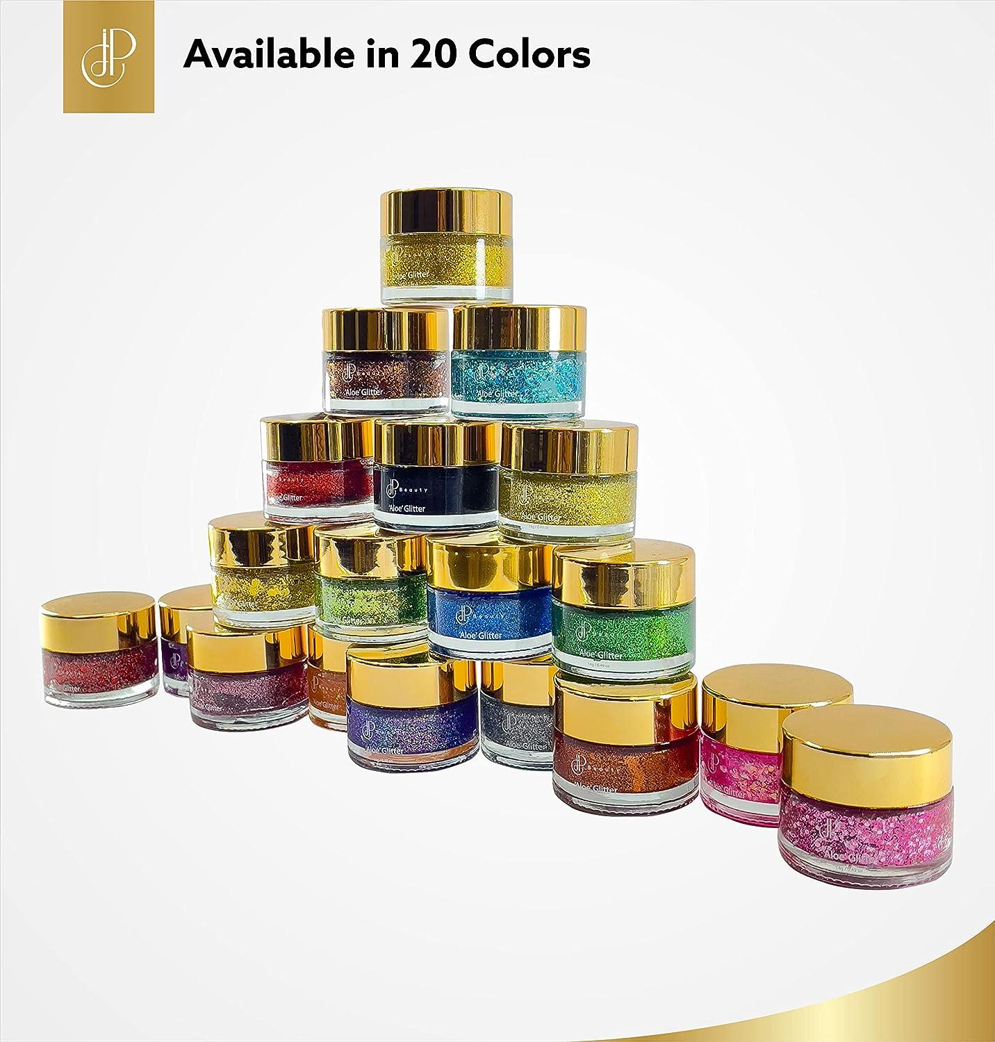 CJP Beauty Holographic Glitter Gel - Self-Adhesive & Quick-Dry Body Glitter - 92% Aloe Vera ...