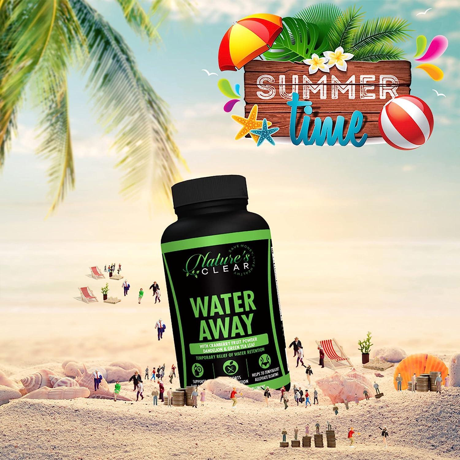 Natural Water Away Pills with Dandelion, Potassium, Green Tea & Apple ...