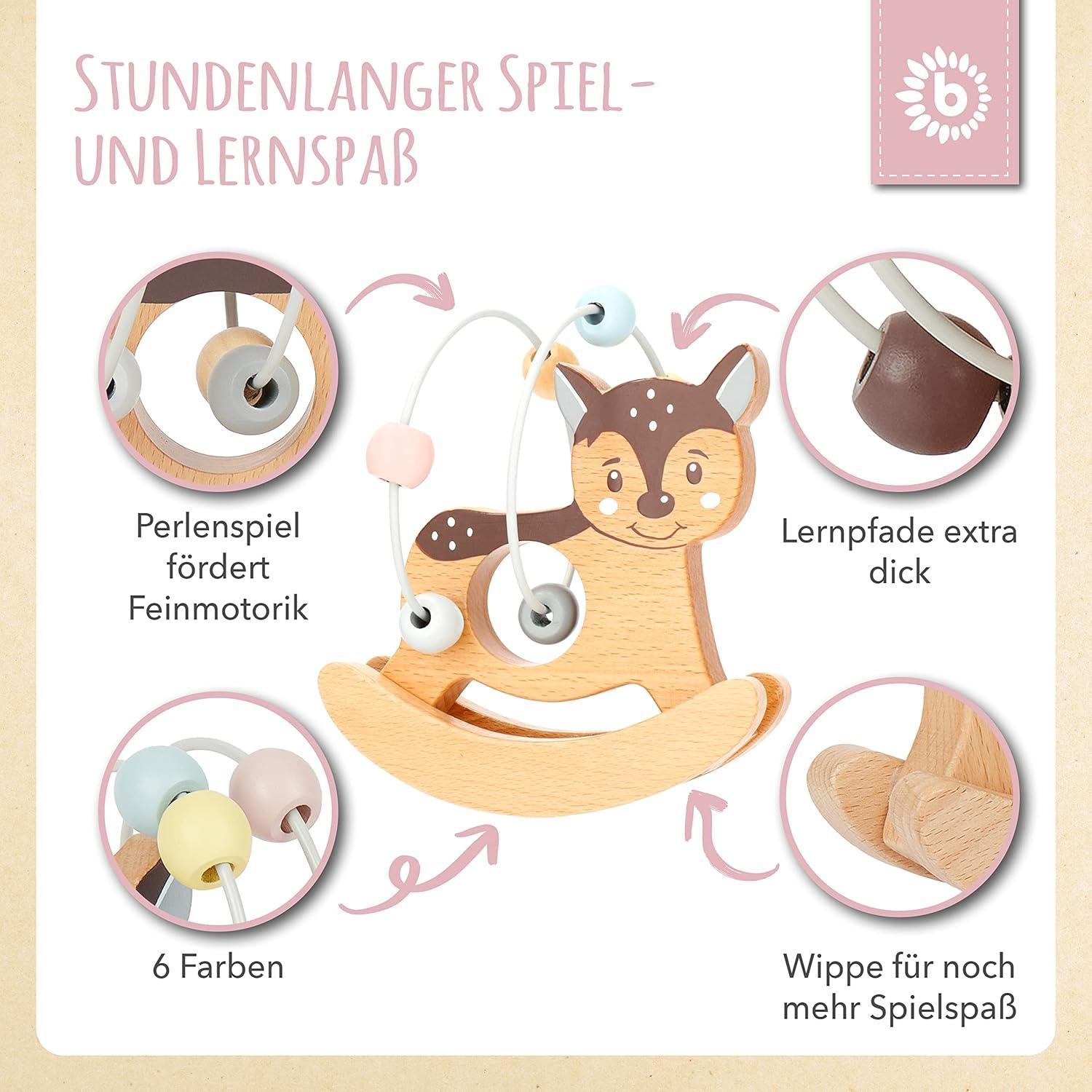 Bieco Motoric Loop Reh with Seesaw | Best Wooden Toy for Babies 1 ...