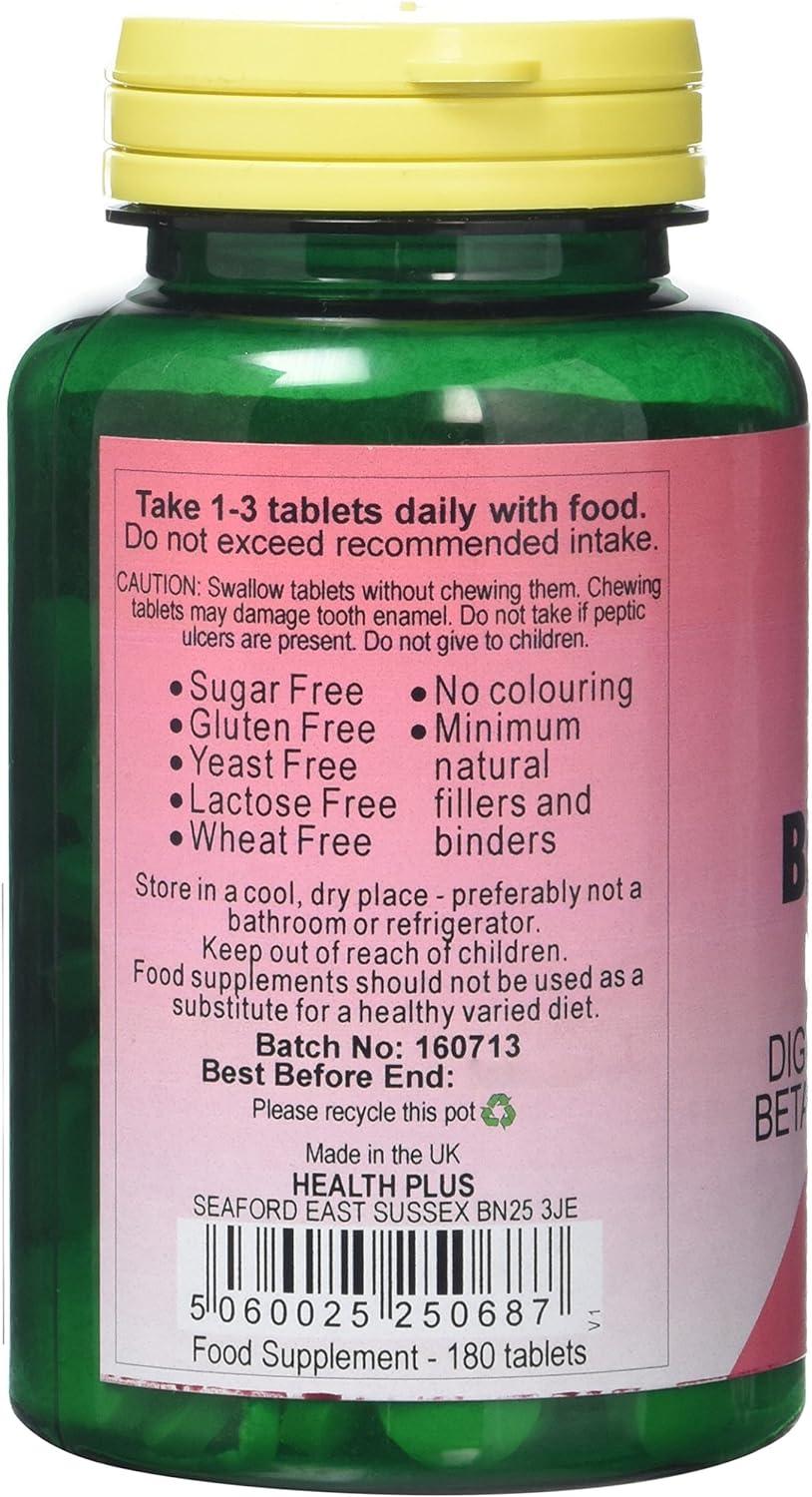 Health Plus Betaine HCl + Pepsin Digestive Health Supplement - 180 ...