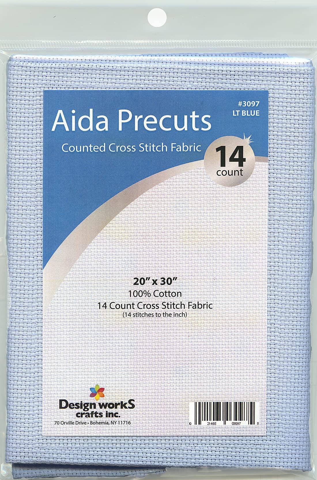 Light Blue Aida Fabric by Design Works Crafts: Premium Quality for Your ...