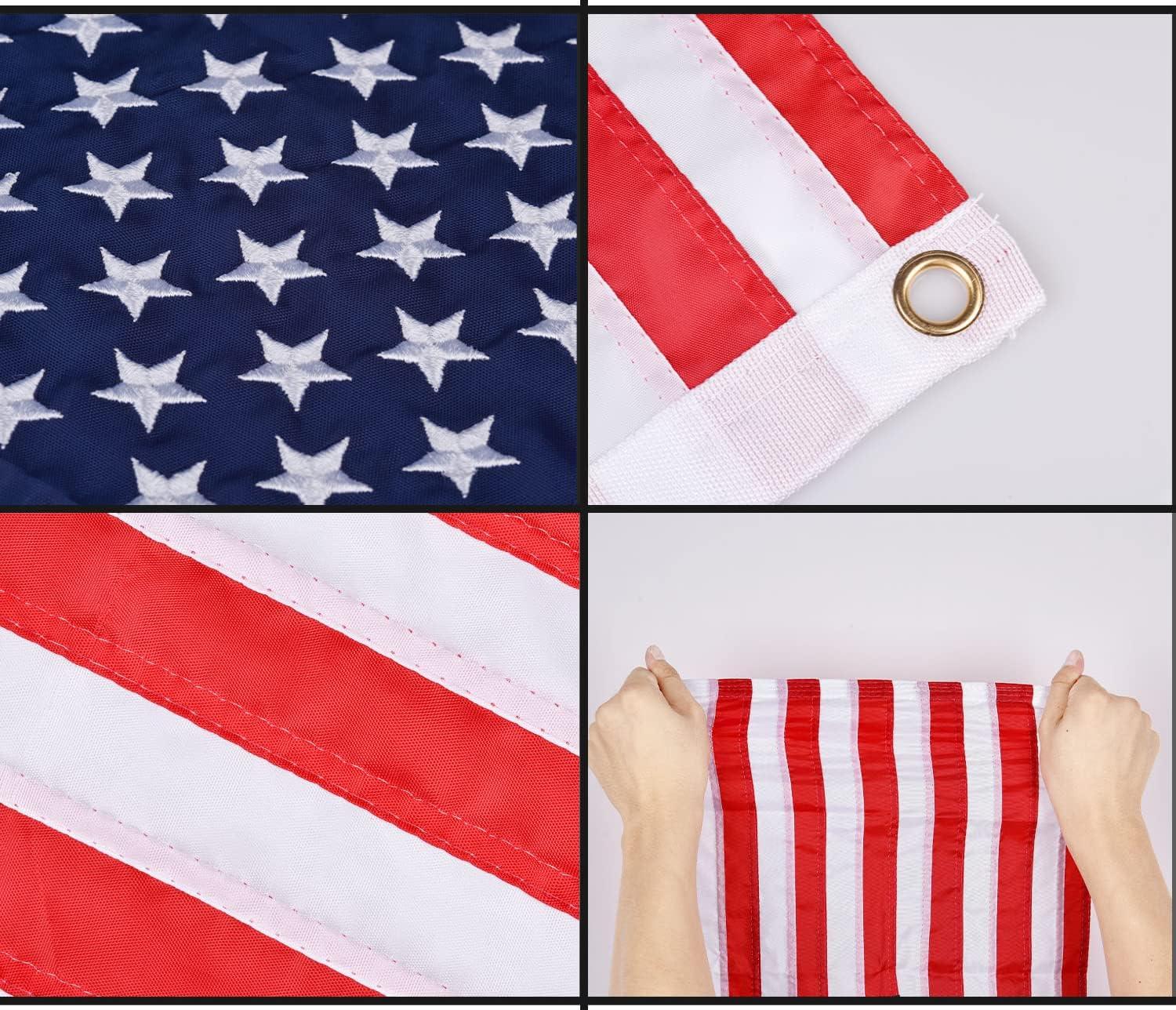 American Boat Flag - 12x18 inch Double Sided Embroidered USA Marine ...