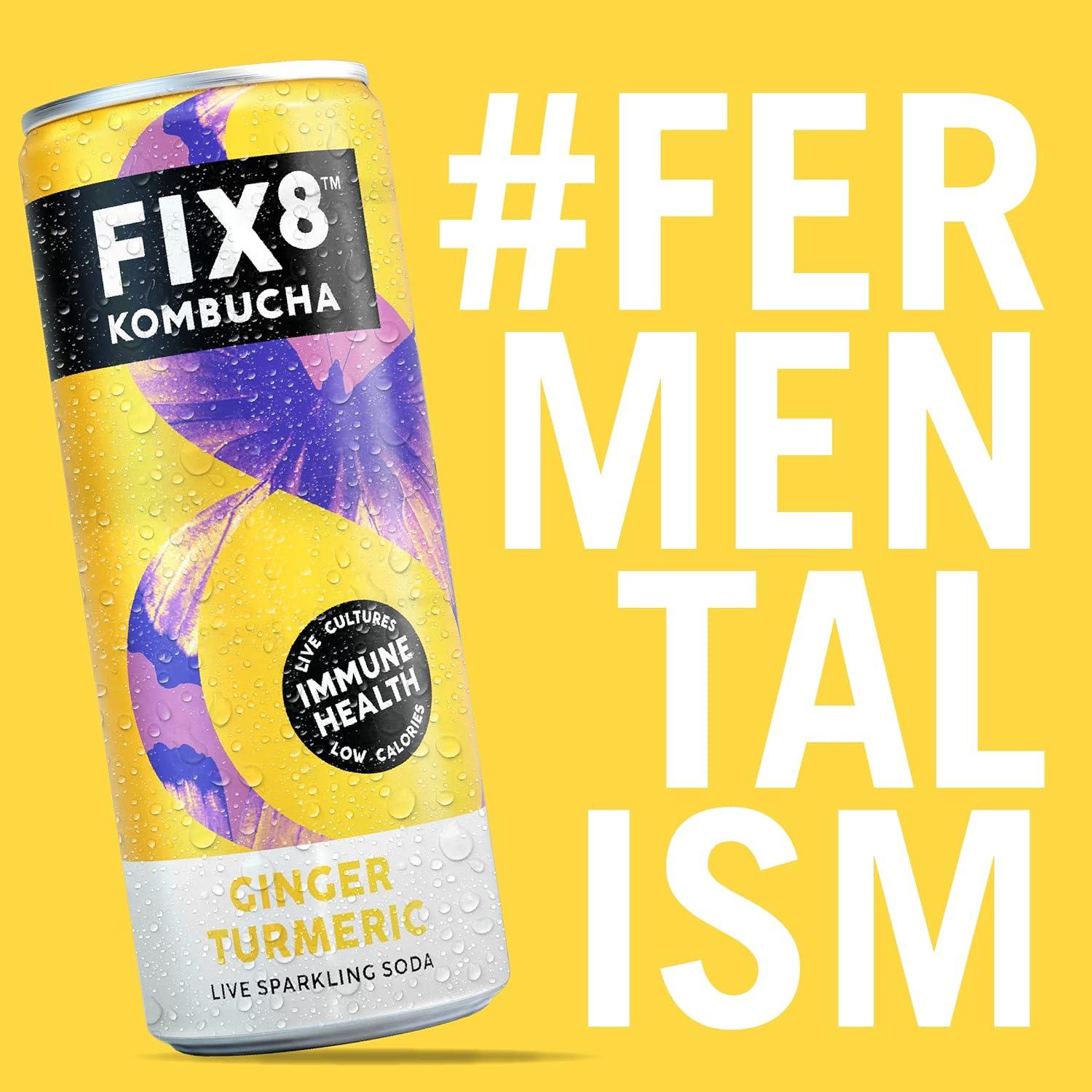 Fix8 Kombucha Drink - Live Cultures, Probiotics, Immune-Boosting, Low ...