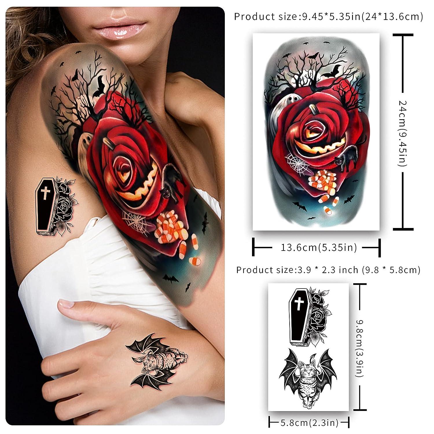 Halloween Waterproof Temporary Tattoo Stickers - 40 Sheets | Funny ...