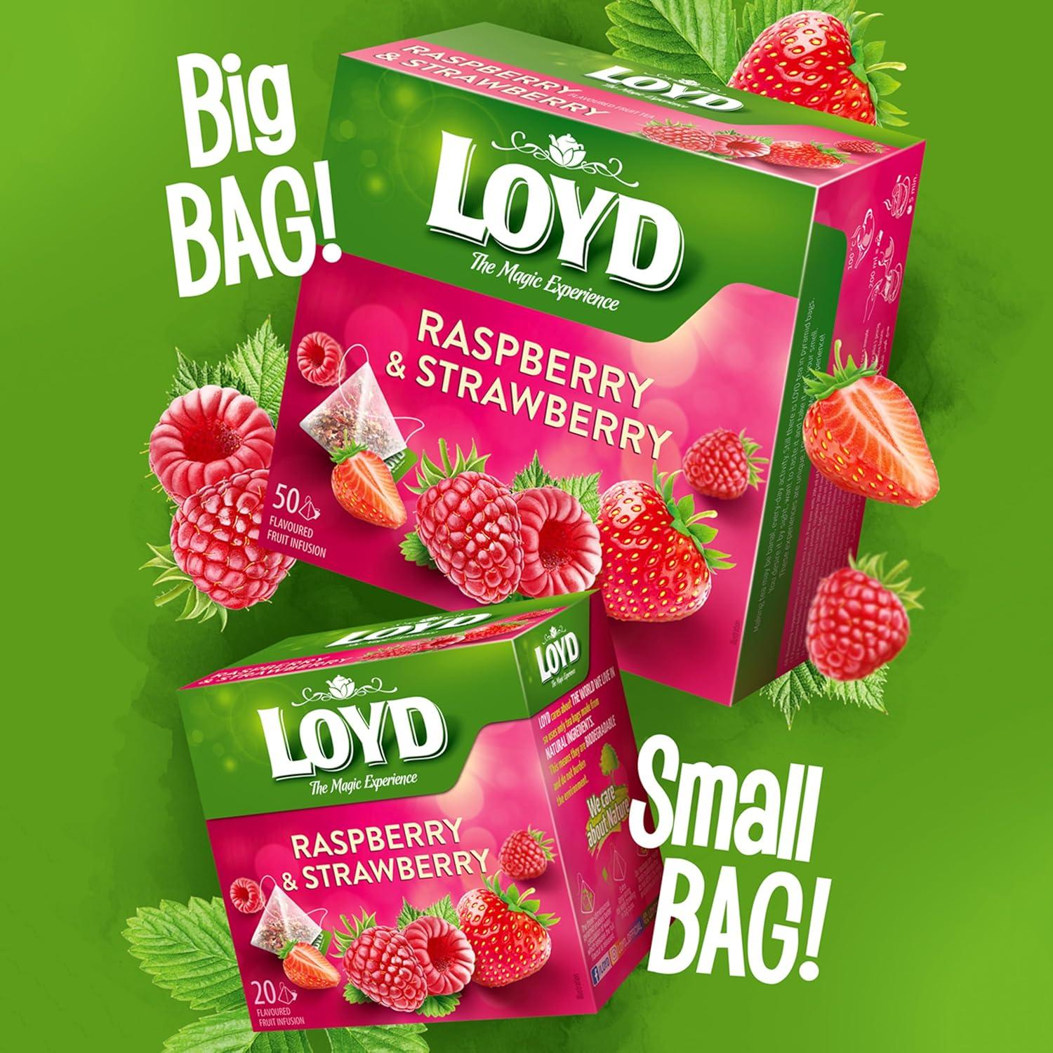 Mokate Loyd Raspberry & Strawberry Pyramid 20 Teabags 40 g | Buy Now ...
