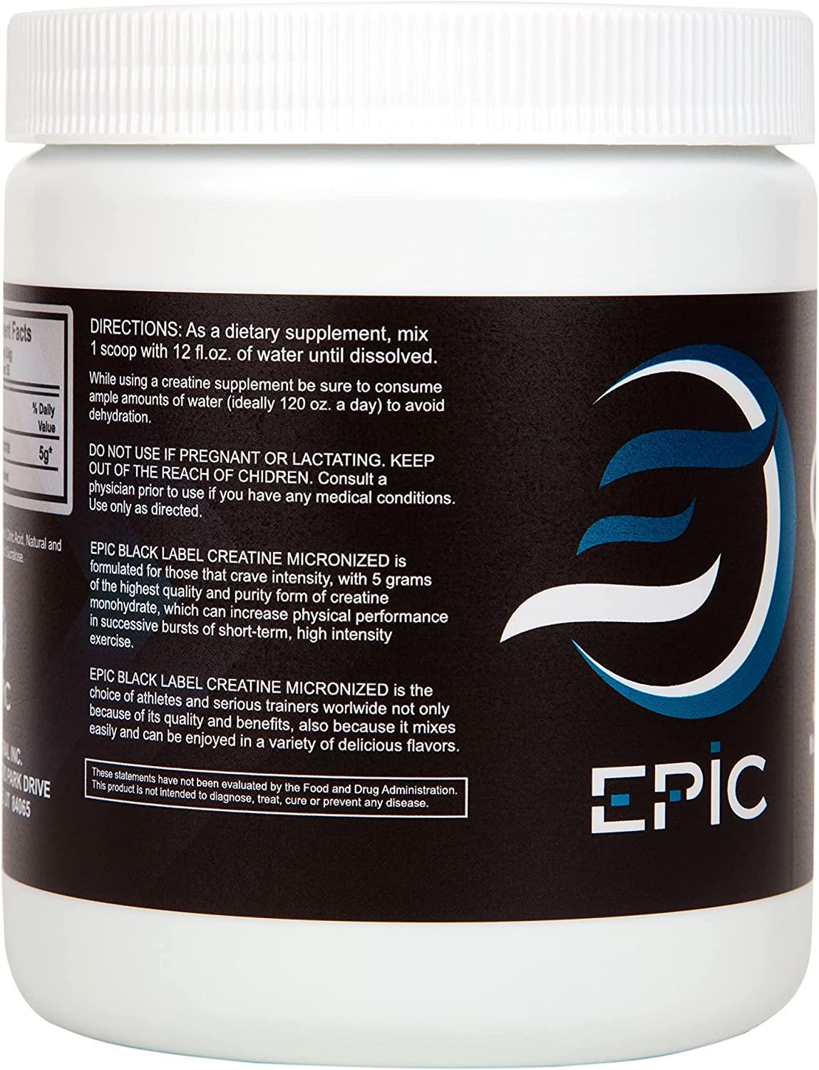 Epic Black Label Creatine Micronized - Blue Raspberry Flavor 300g ...