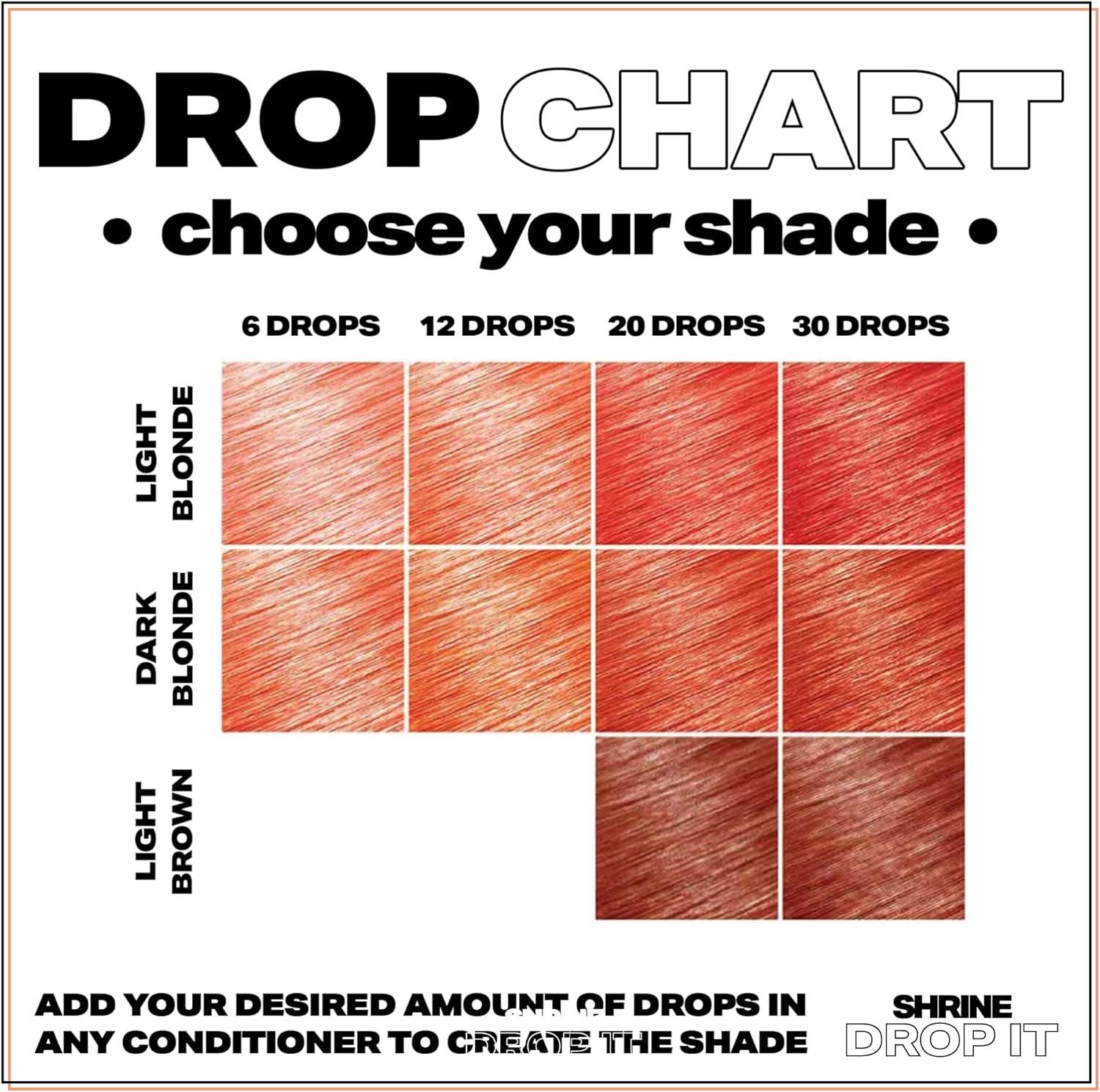 Shrine Drop It Semi-Permanent Hair Dye Drops Peach 20ml peach 20 ml ...