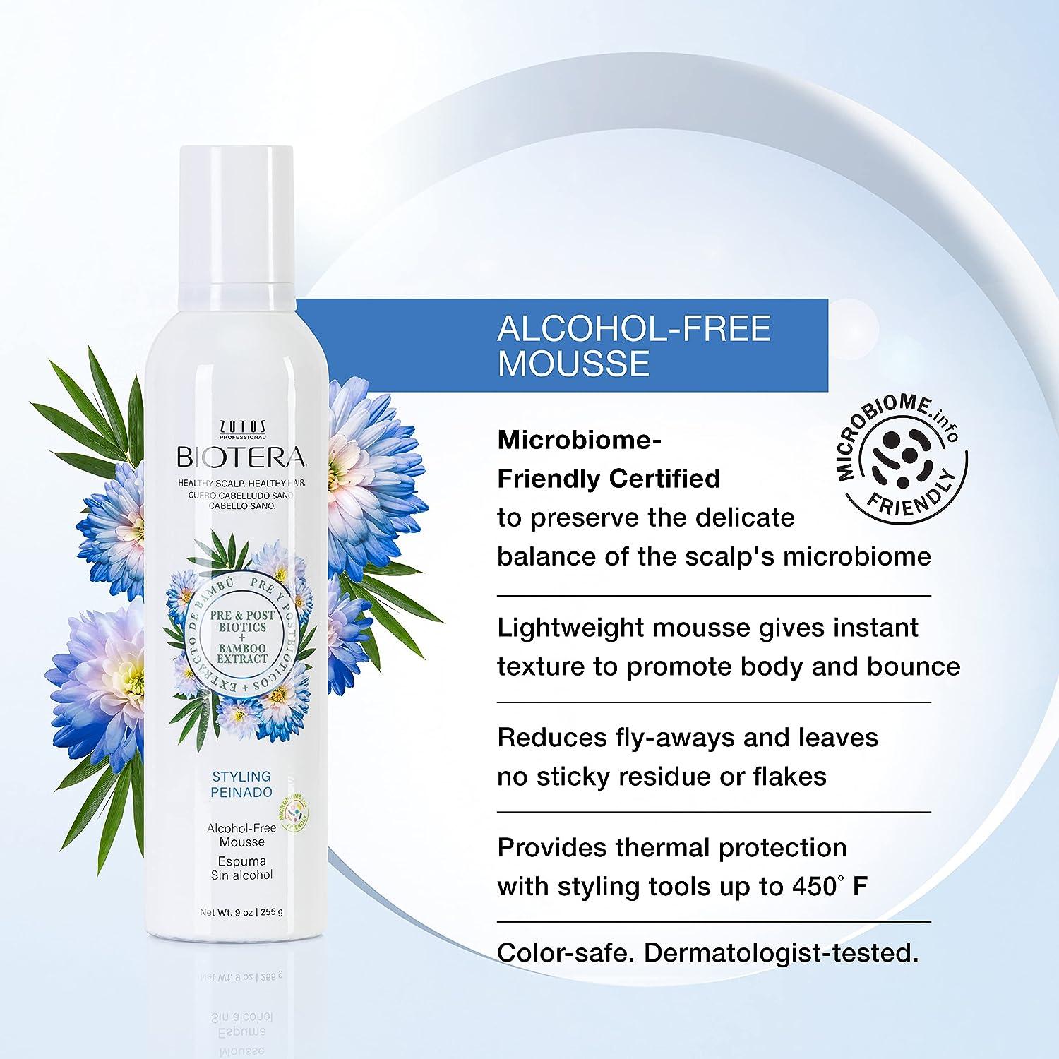 BIOTERA Lightweight Alcohol-Free Styling Mousse | Adds Instant Texture ...