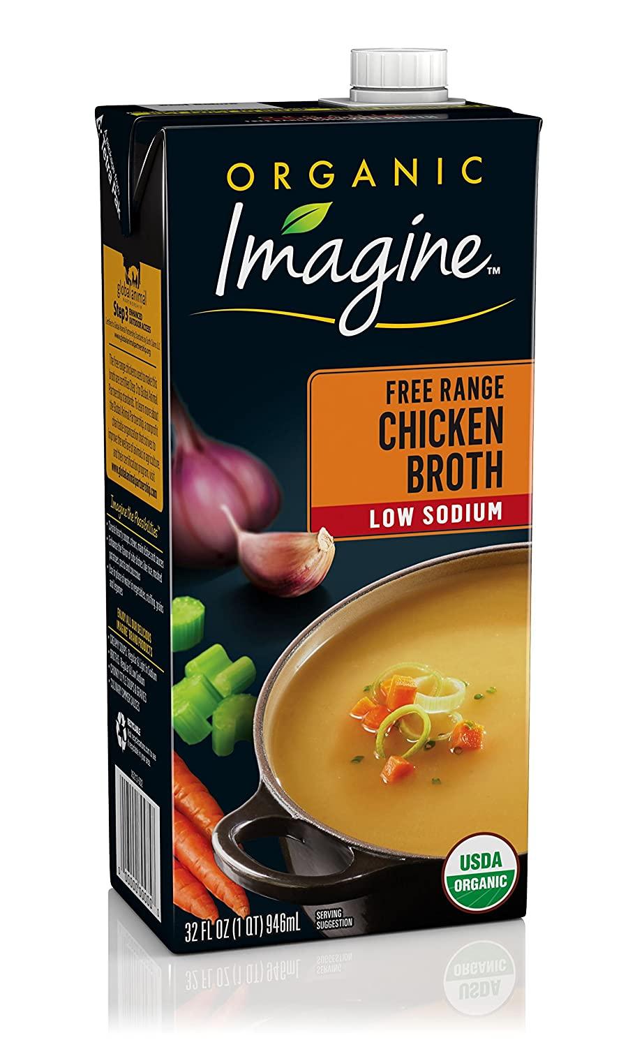 Imagine Low Sodium Free-Range Chicken Broth 32 Oz - Organic & Delicious ...