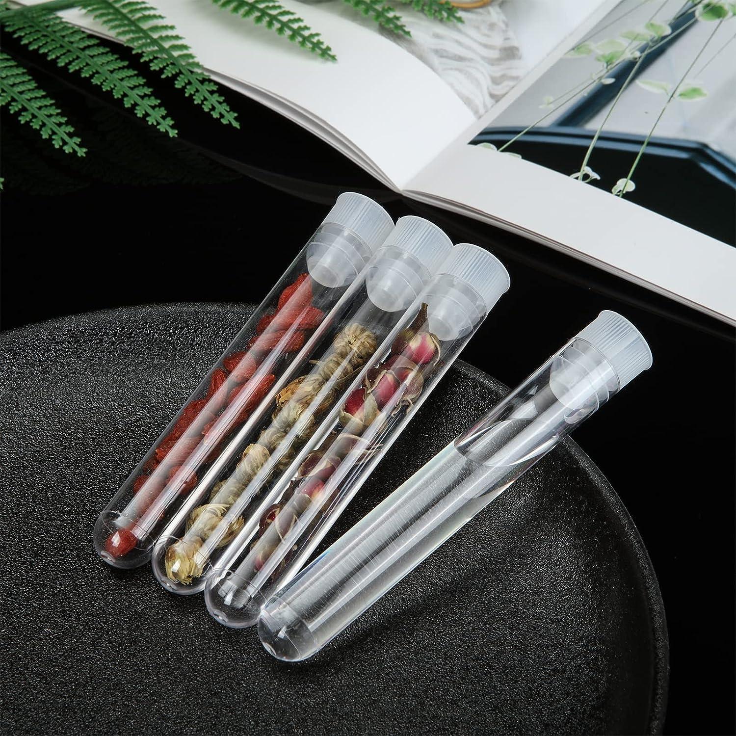 250pcs 16x100mm Plastic Test Tubes with Caps - Ideal for Scientific ...