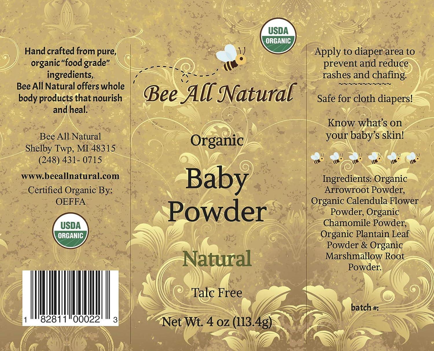 Organic Baby Powder - BEE All Natural 4 OZ | Buy Now with Express ...