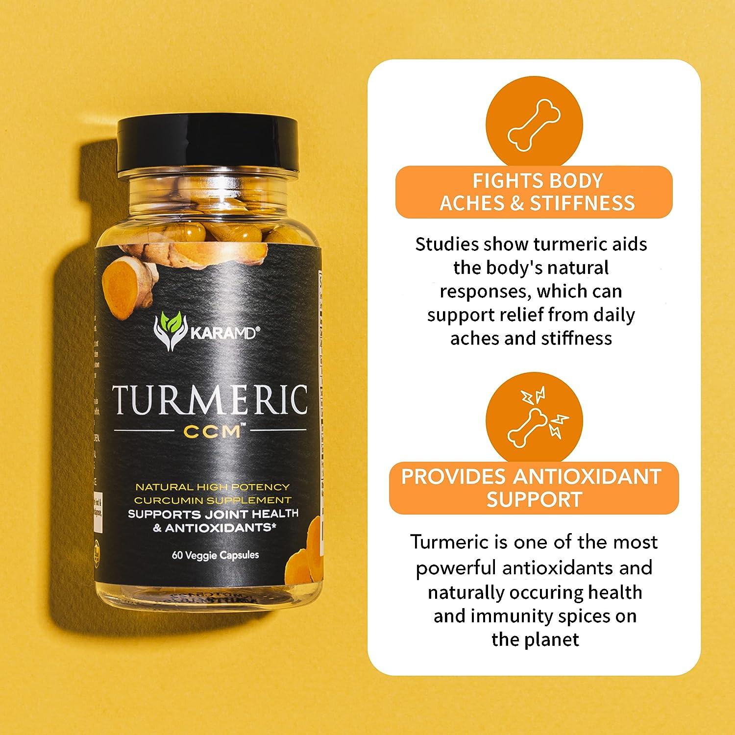 KaraMD Turmeric CCM - Joint Support Supplement with Boswellia - 60 ...