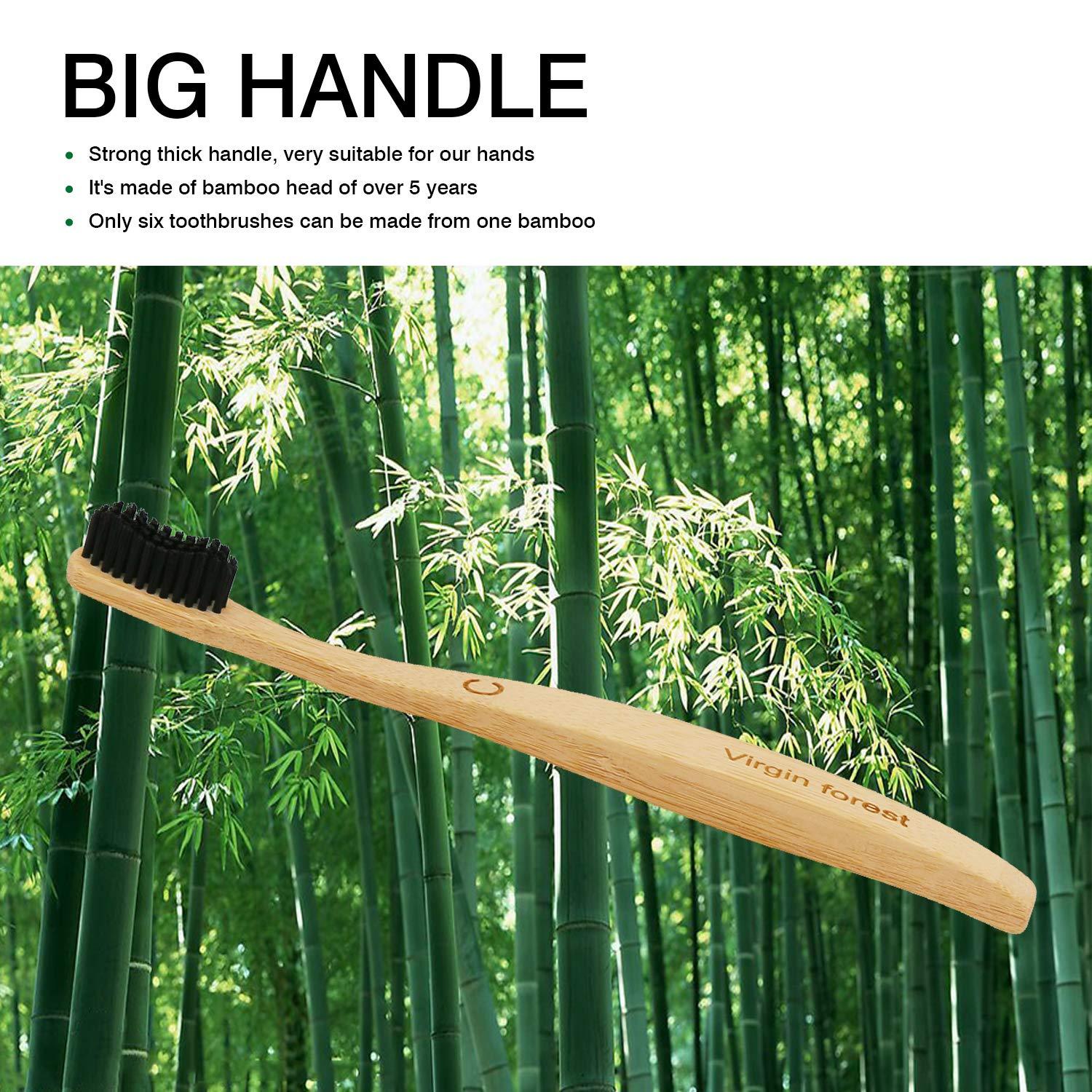 Virgin Forest Bamboo Charcoal Toothbrushes - Pack of 6 | Eco Friendly ...
