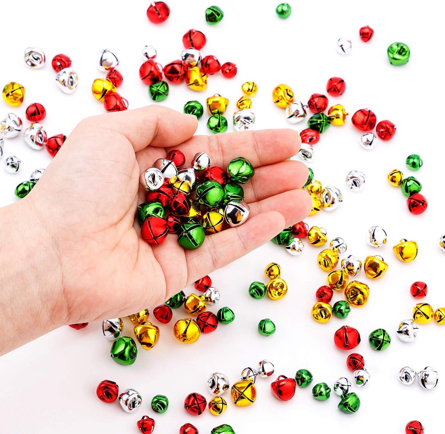 200 Piece Colorful Jingle Bells for Crafts - Small Christmas Decorative ...