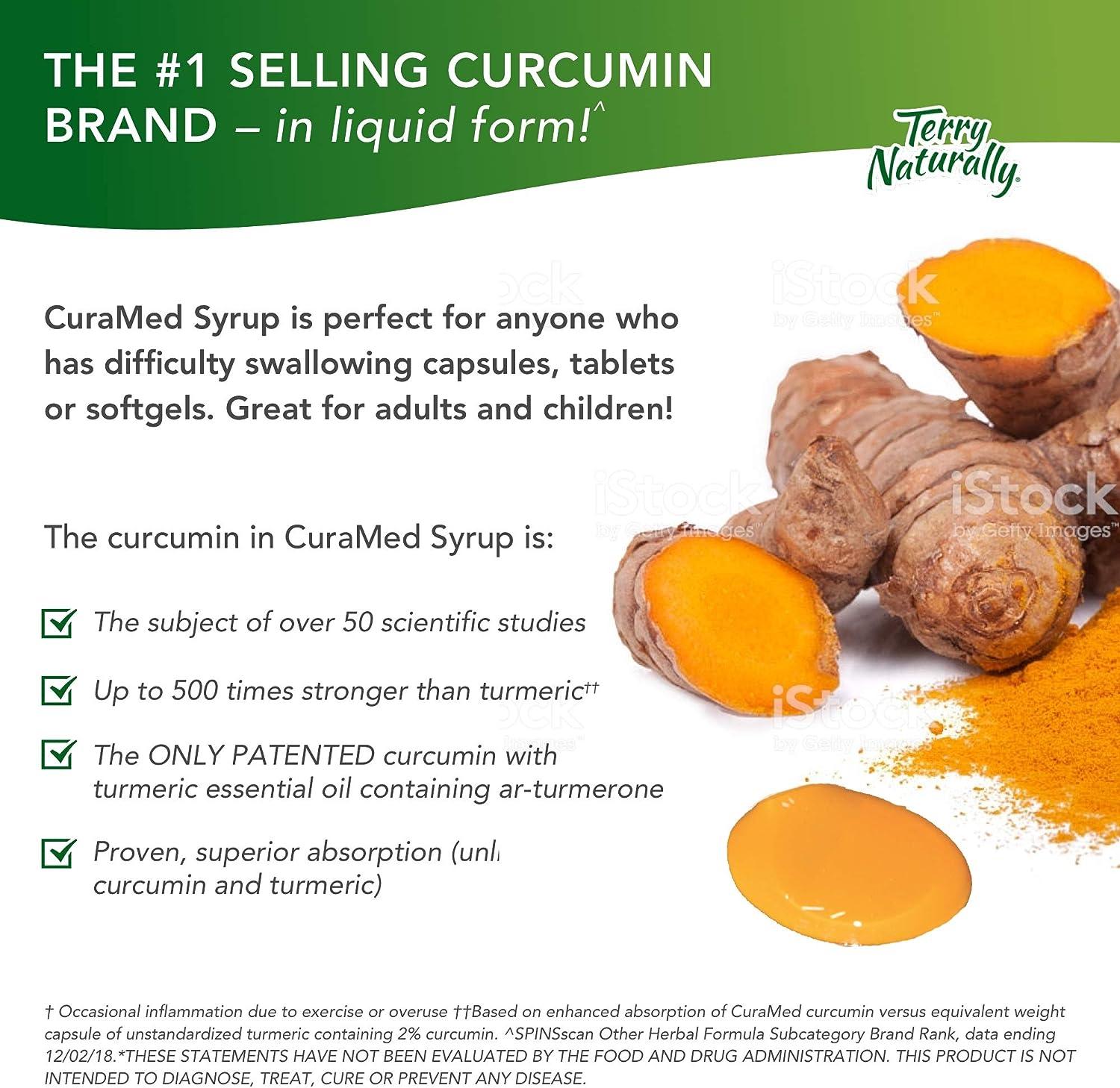 Terry Naturally CuraMed Syrup - 250mg BCM-95 Curcumin - Supports ...