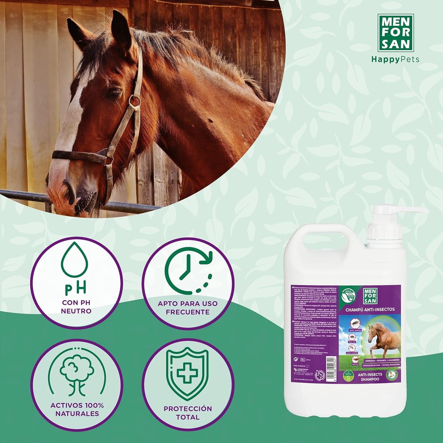 MENFORSAN Flea Shampoo for Horses 5L with Margosa Geraniol and Lavandin ...