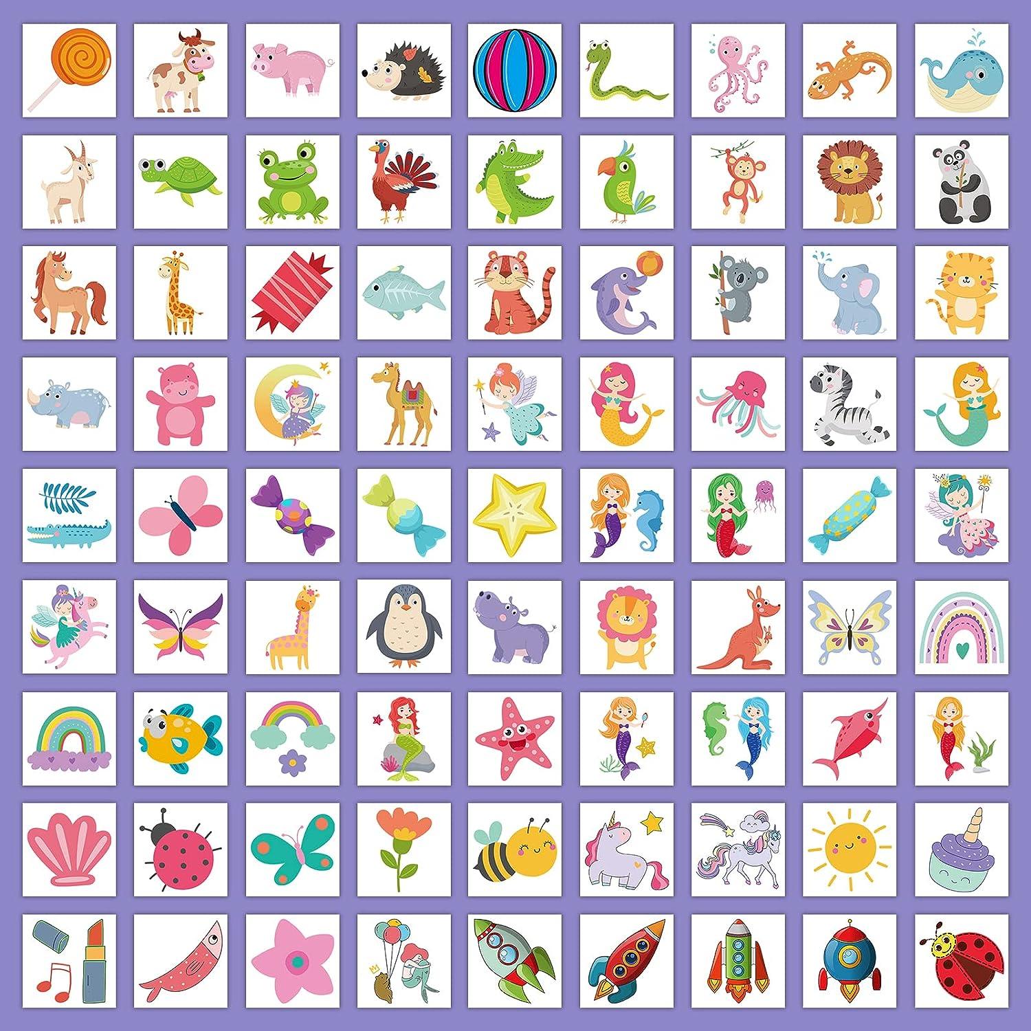 EMOME 204 Sheets Individually Wrapped Kids Temporary Tattoos - Birthday Party Favors & Goodie ...