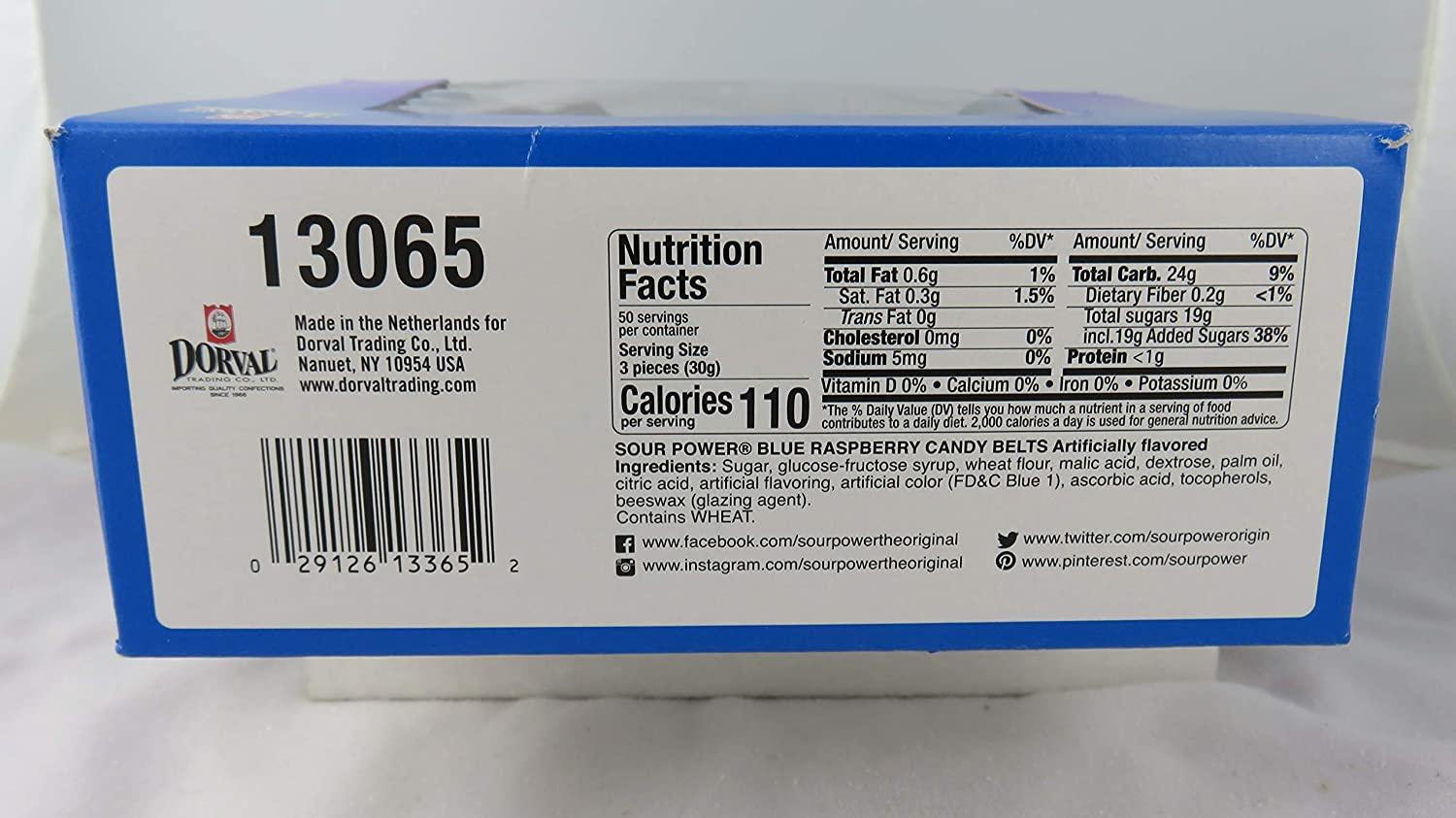 Sour Power Blue Raspberry Wrapped Belts - 150 Individually Wrapped ...