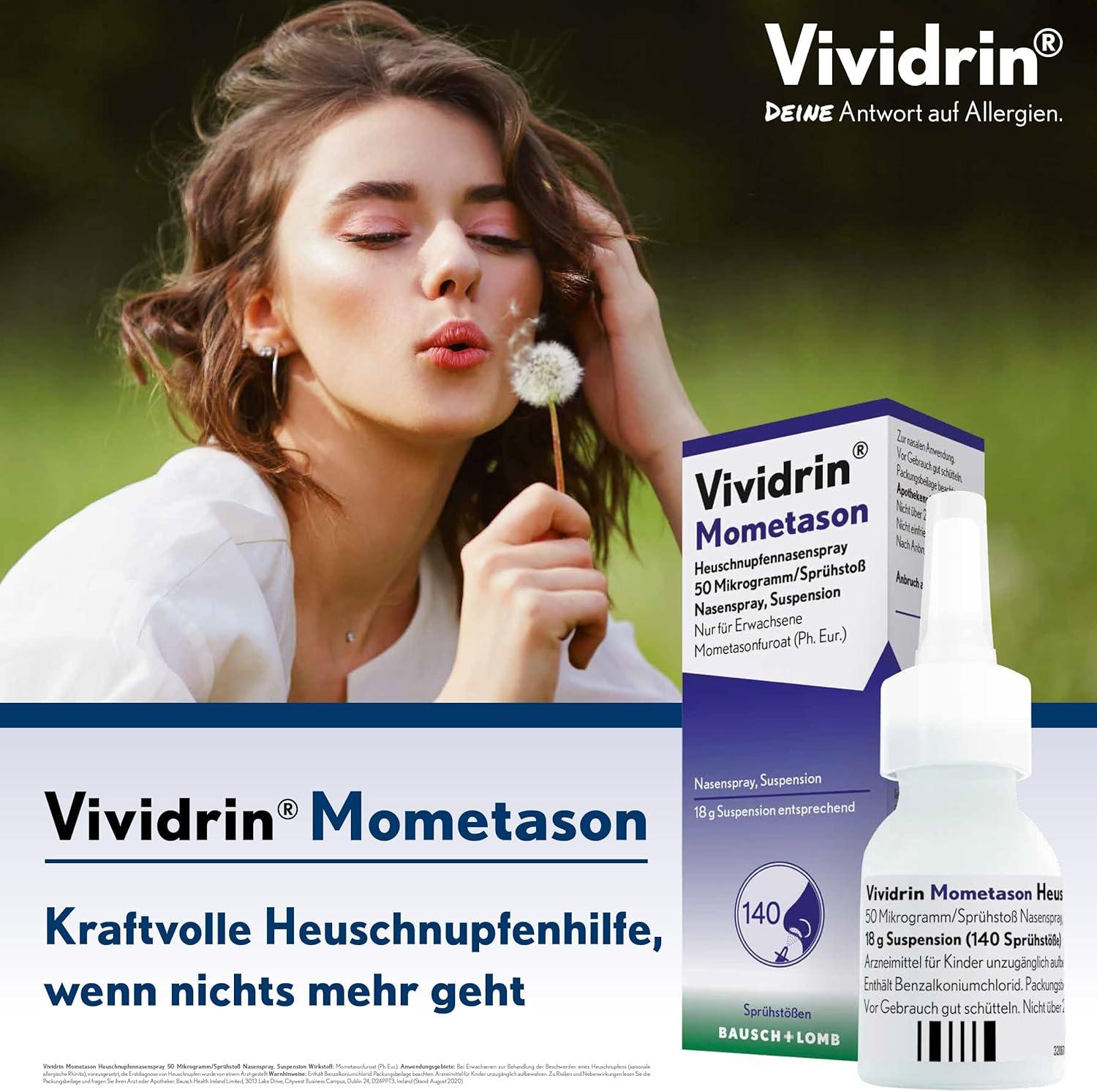 Vividrin Mometason Nasal Spray for Hay Fever Relief - Allergy Symptoms ...