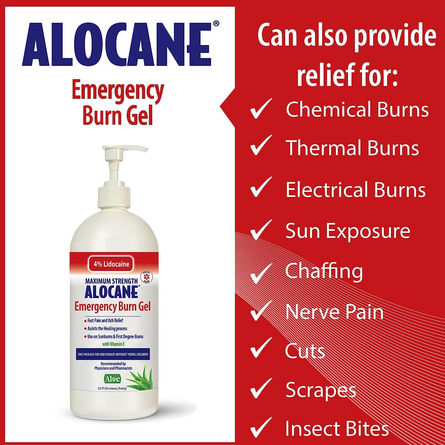 Alocane Maximum Strength 4% Lidocaine Emergency Burn Gel Pump - 32 ...