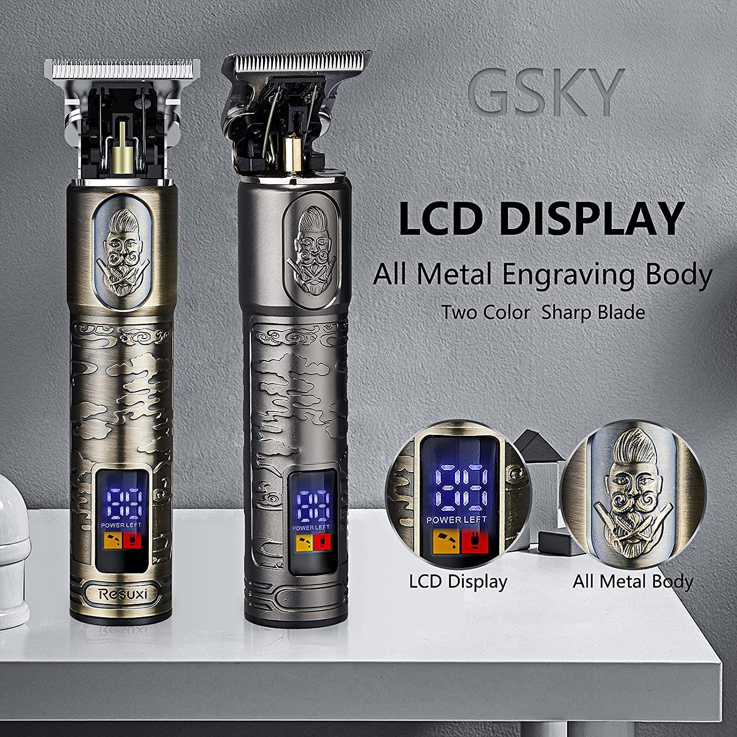 GSKY 2021 Professional Men's Hair Clippers - Zero Gapped Trimmers ...