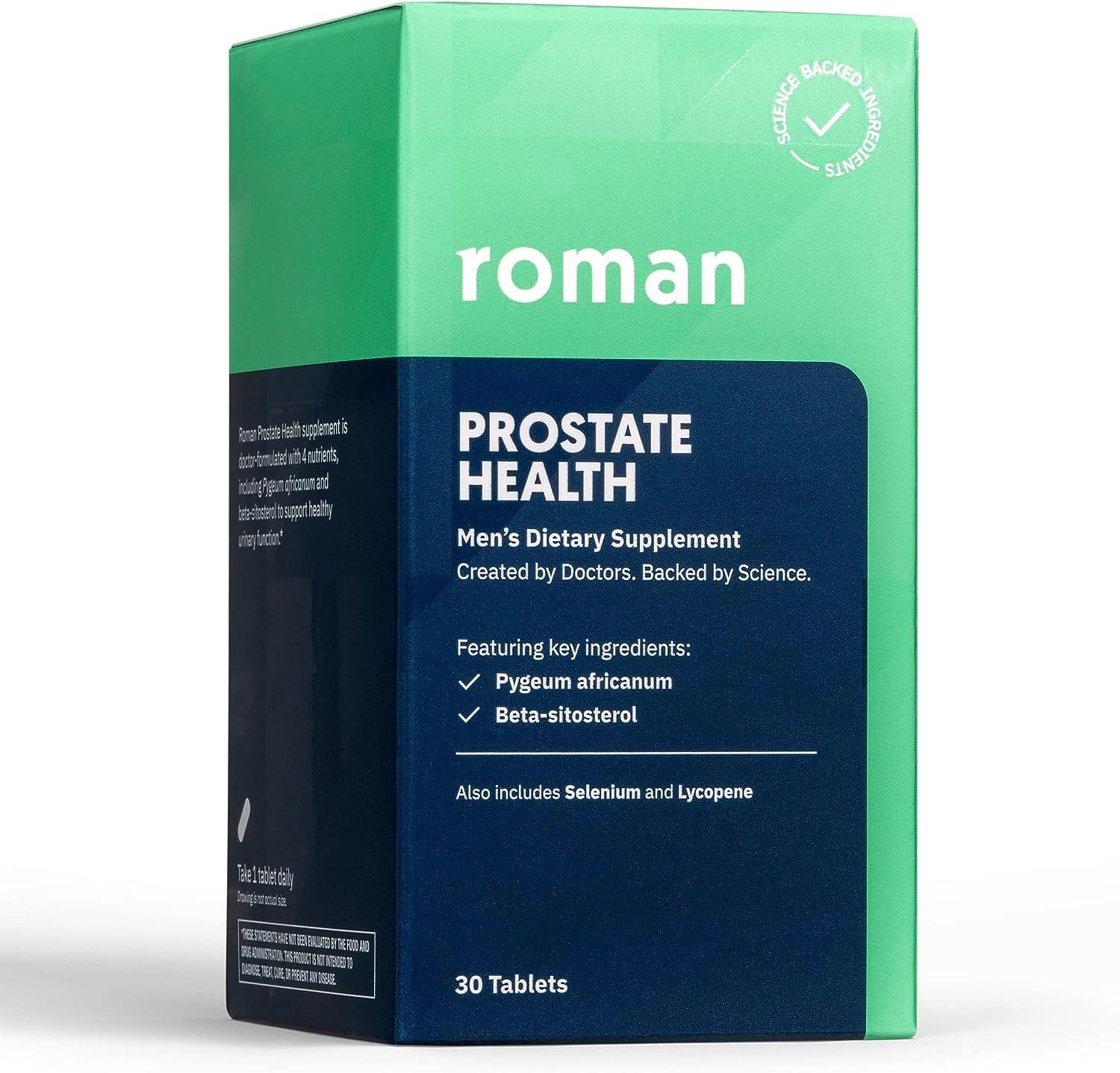 Roman Prostate Health Supplement for Men with Selenium, Pygeum ...