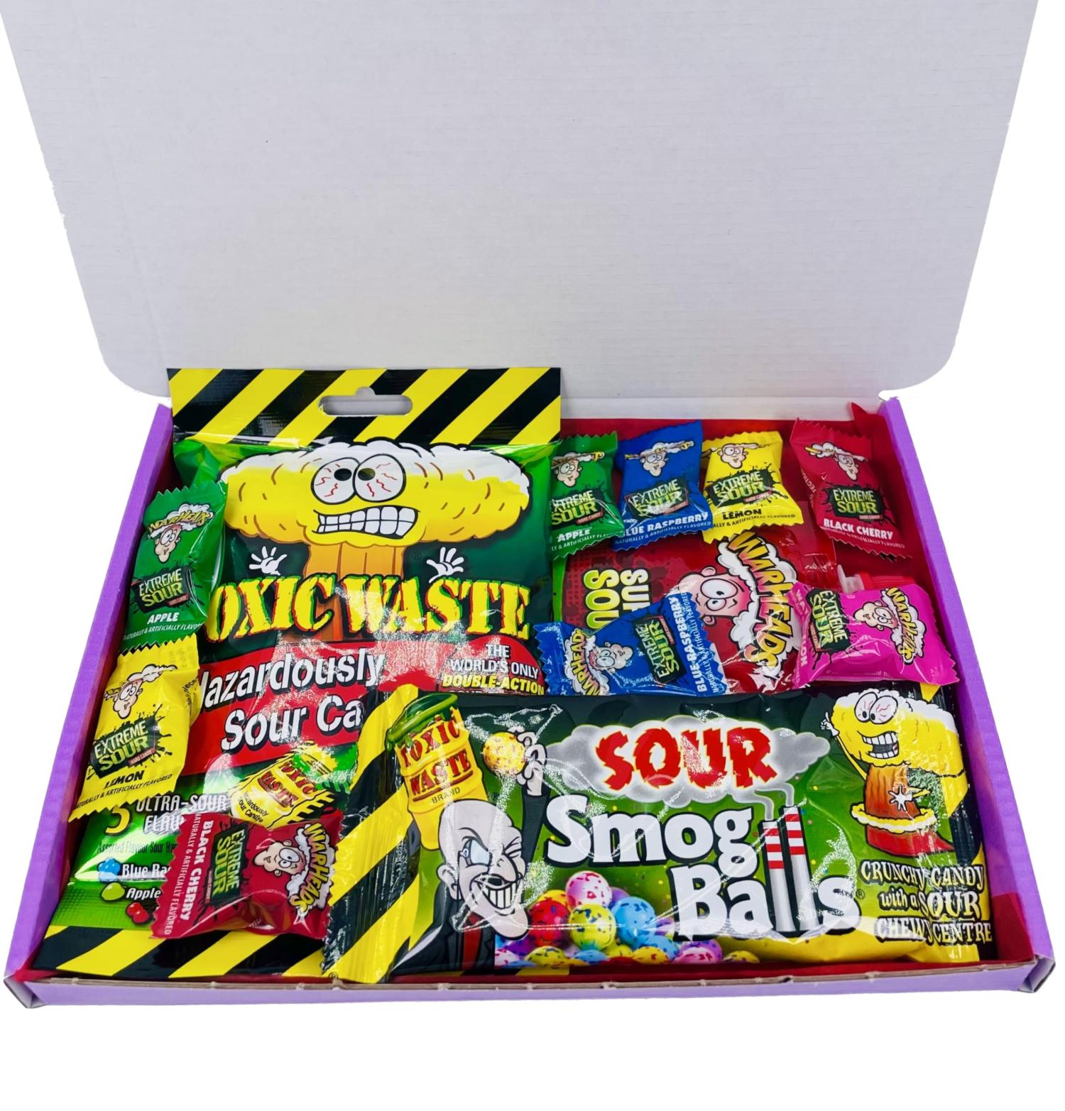 American Warheads Sour Sweets Gift Box Hamper Toxic Waste Hard Candy ...