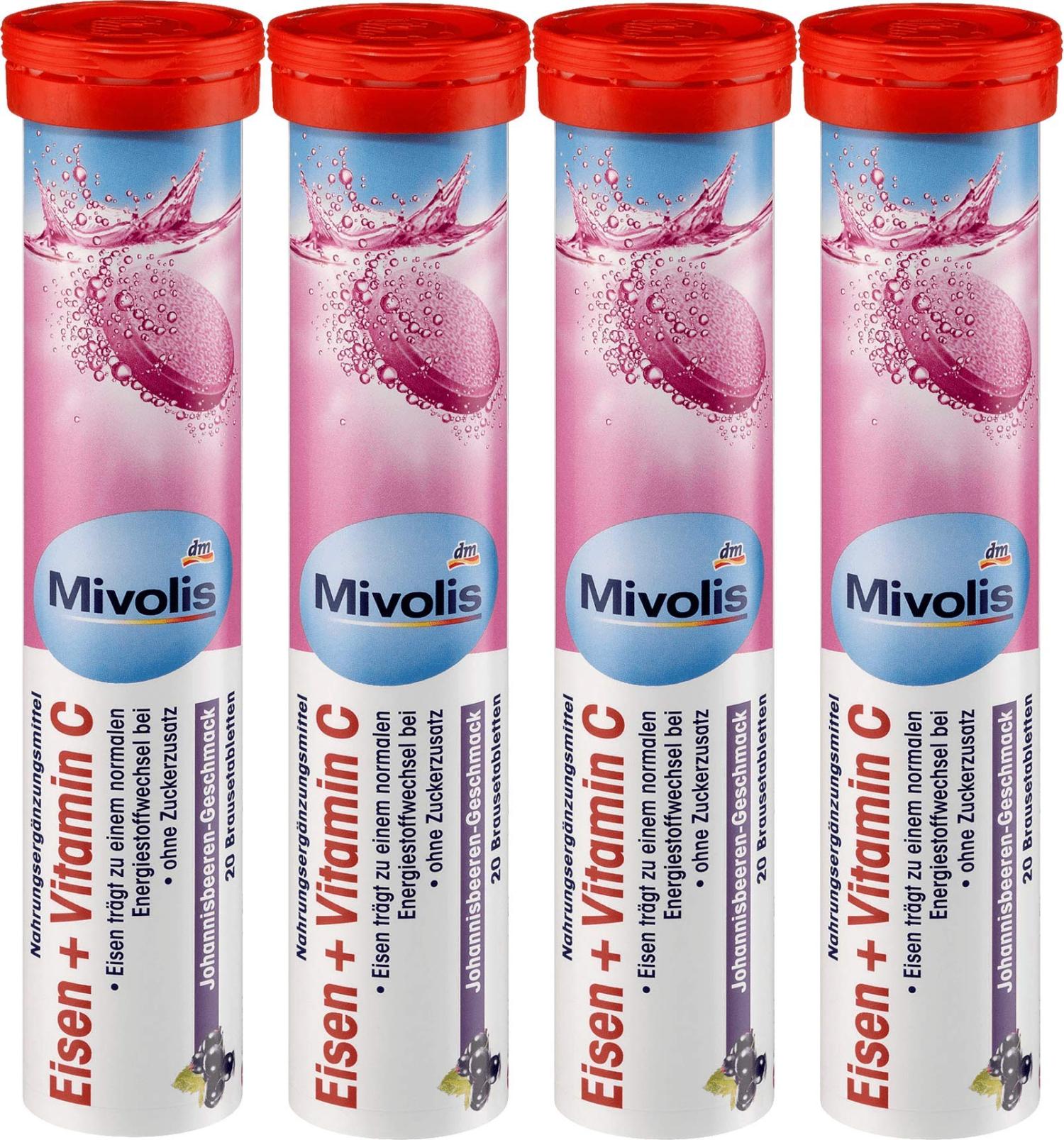 Mivolis Iron + Vitamin C Effervescent Tablets - 80 pcs Dietary Supplements | Made in Germany ...