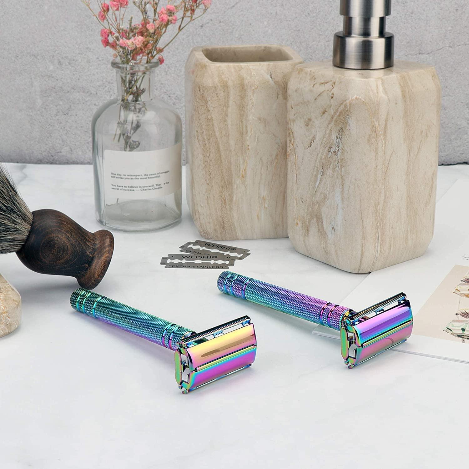 Weishi Rainbow Color Butterfly Open Safety Razor - Double Edge Elegant ...