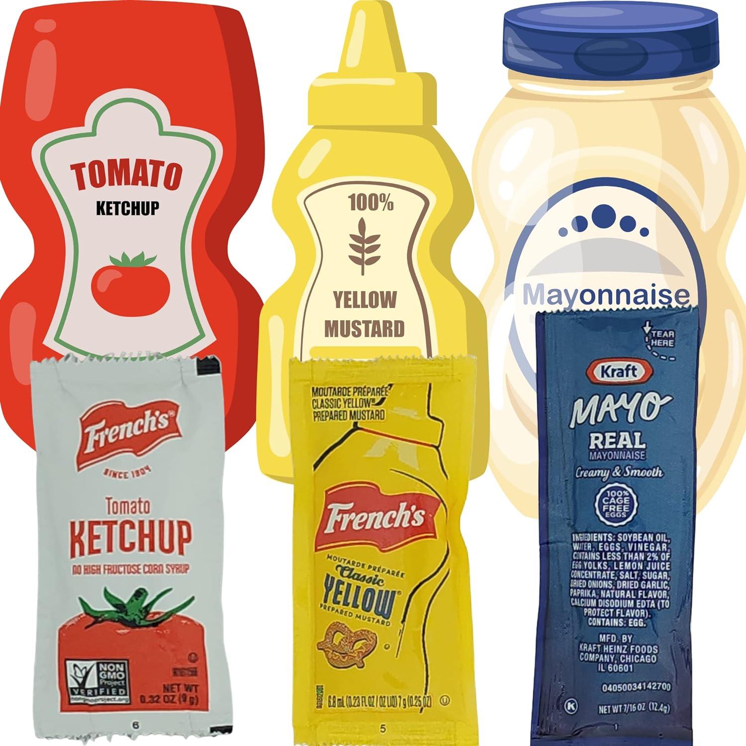 Condiment Packets Bundle with Eco-Friendly Knife - 60 Piece Set for ...