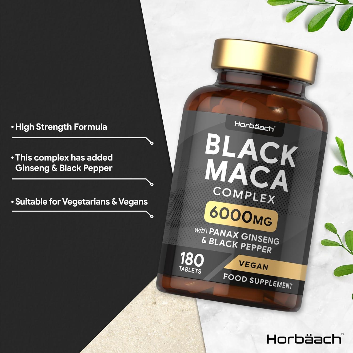 Maca Root Capsules 6000mg | High Strength | Black Maca Complex | with Black Maca Panax Ginseng ...