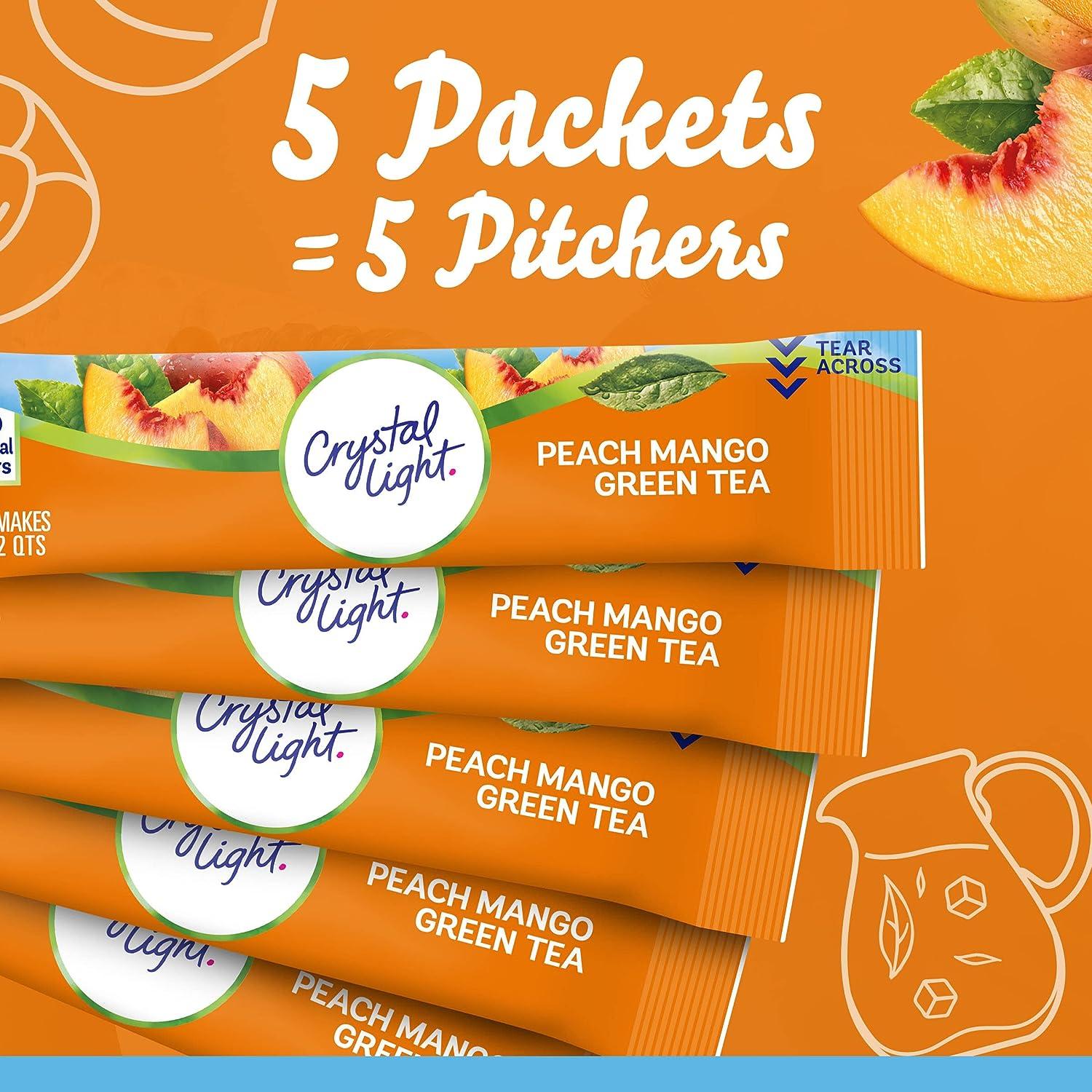 Crystal Light Peach Mango Green Tea Powdered Drink Mix - 5 ct Pitcher ...