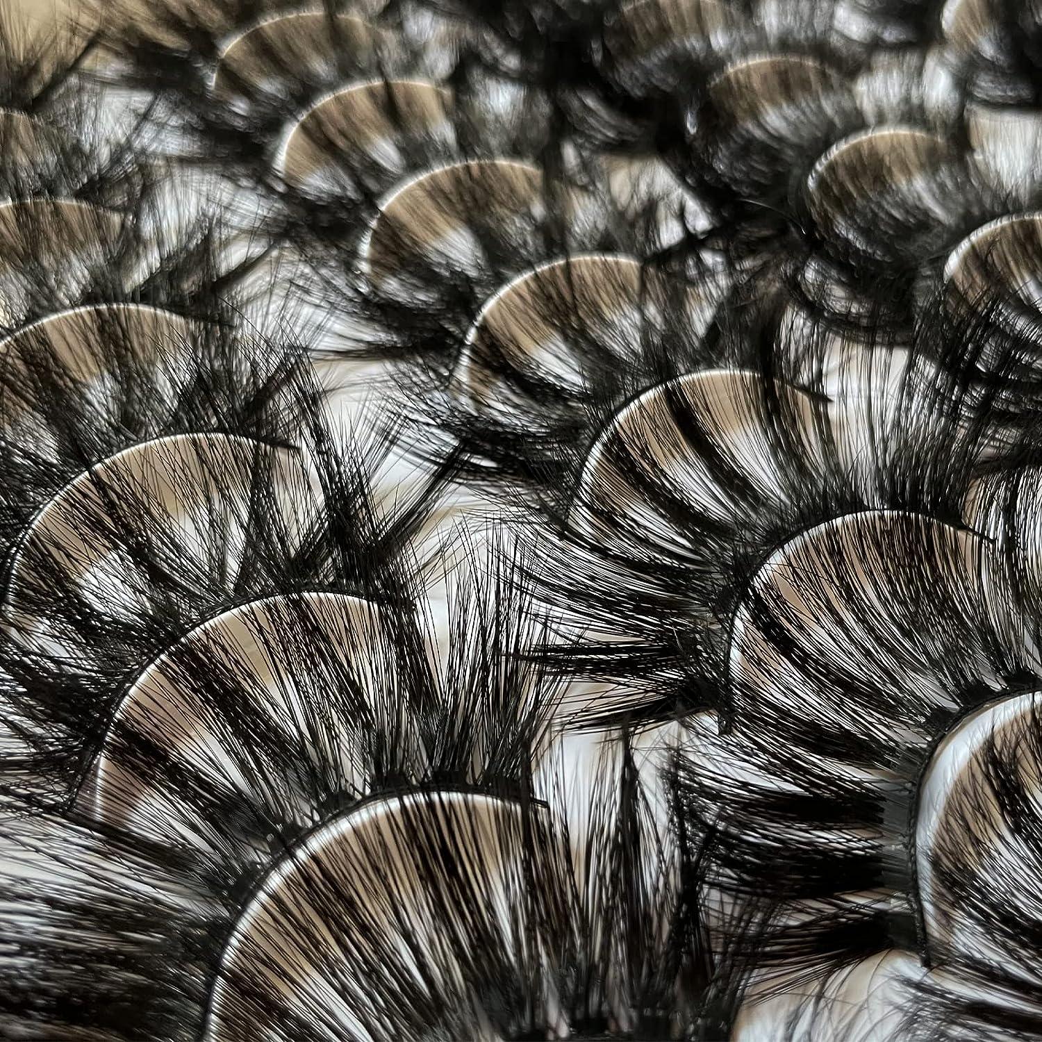 Super Long Fluffy Dramatic False Eyelashes - 20 Pairs Wispy Style (A01 ...