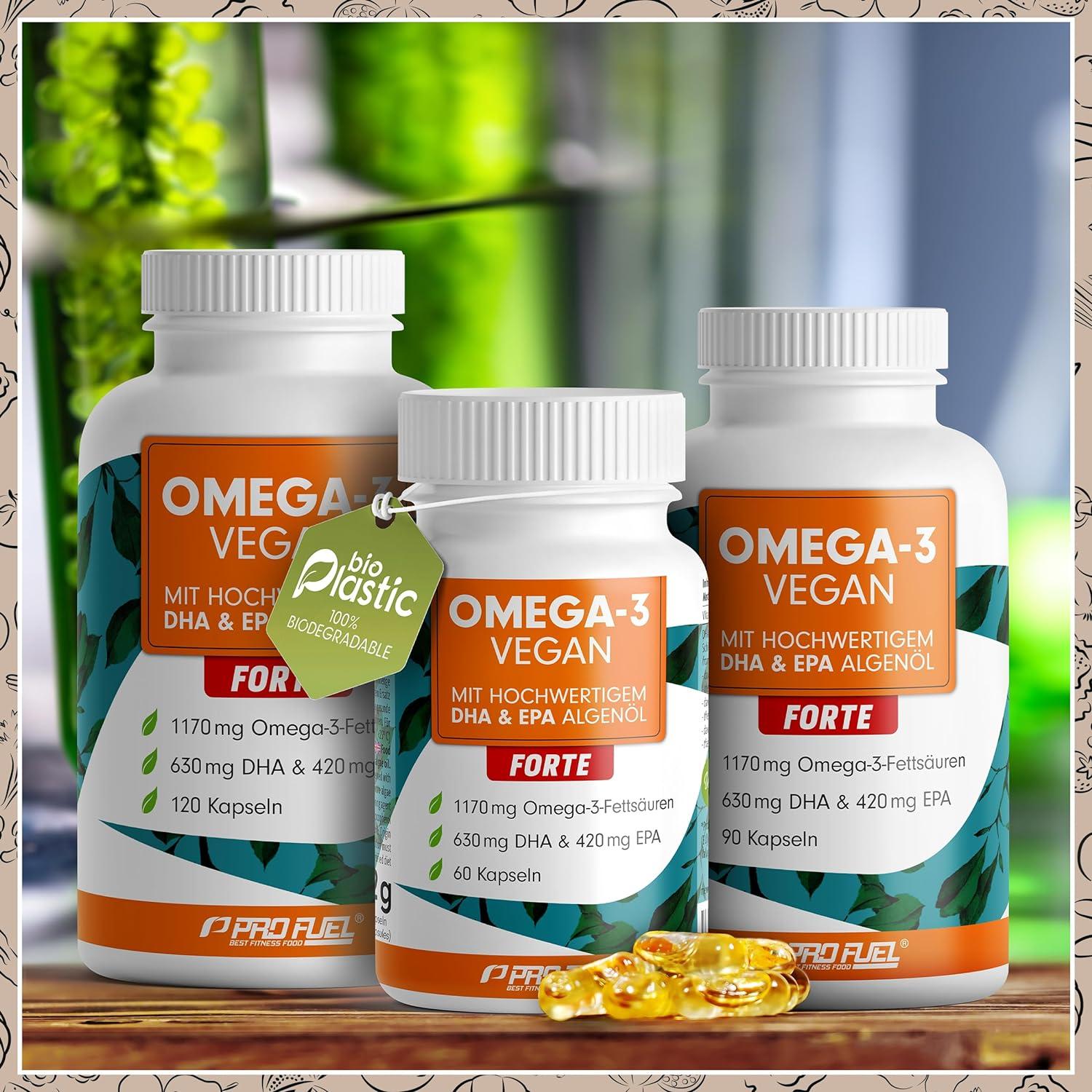Omega-3 Vegan Forte 2000mg Algae Oil Capsules - 60 High Dose Capsules ...