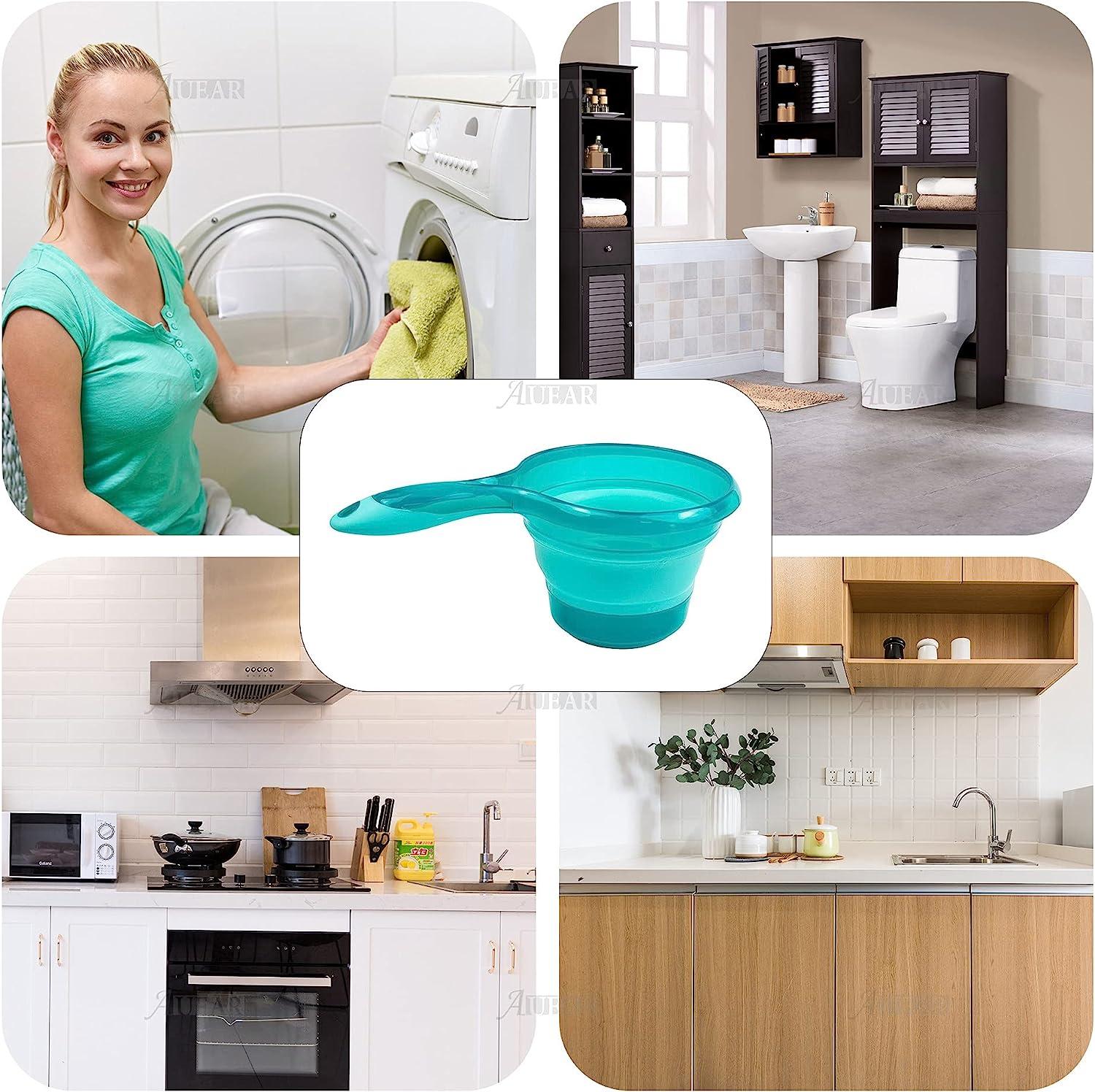 AUEAR Collapsible Spoon Folding Water Ladle - Blue | Ideal for Bath ...