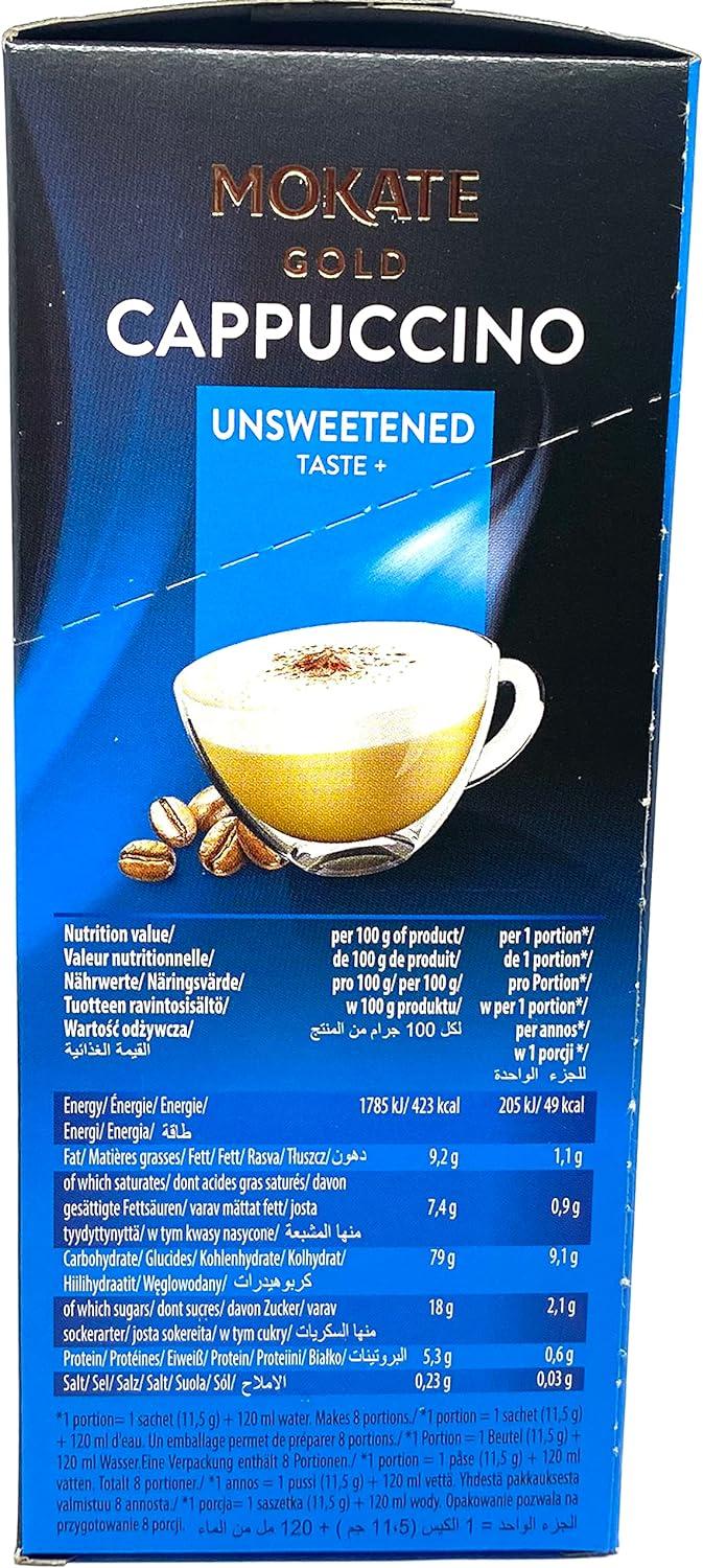 Mokate Gold Cappuccino Unsweetened Flavour Powder 6 Pack x 8 sachets | Buy Now with Express ...