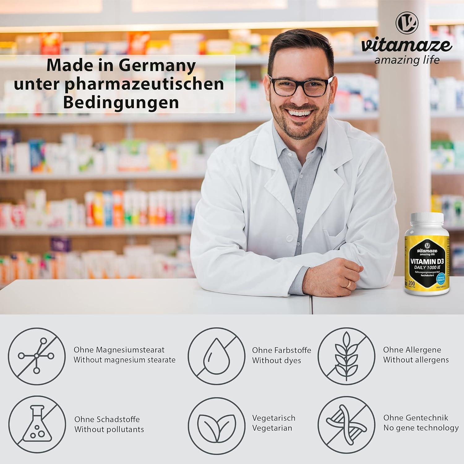 Vitamin D3 1000 IE - Vegetarian Cholecalciferol Supplement | 200 ...
