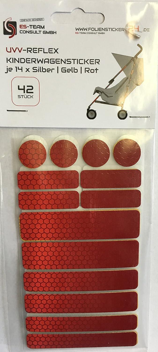 UvV Reflective Stickers - 42 Pack of Light Reflectors for Buggies ...