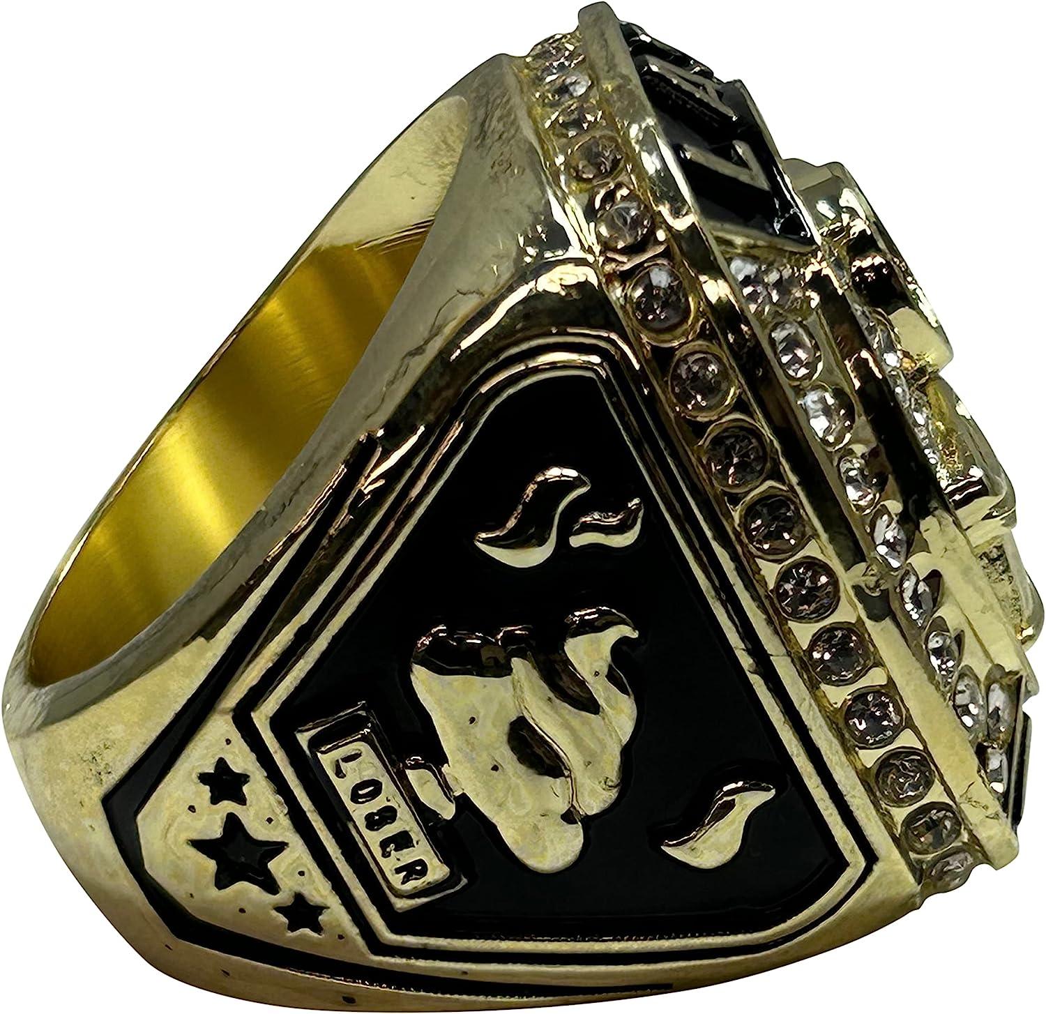 Champion Gold Last Place Loser Trophy Ring with Neck Chain and Stand ...