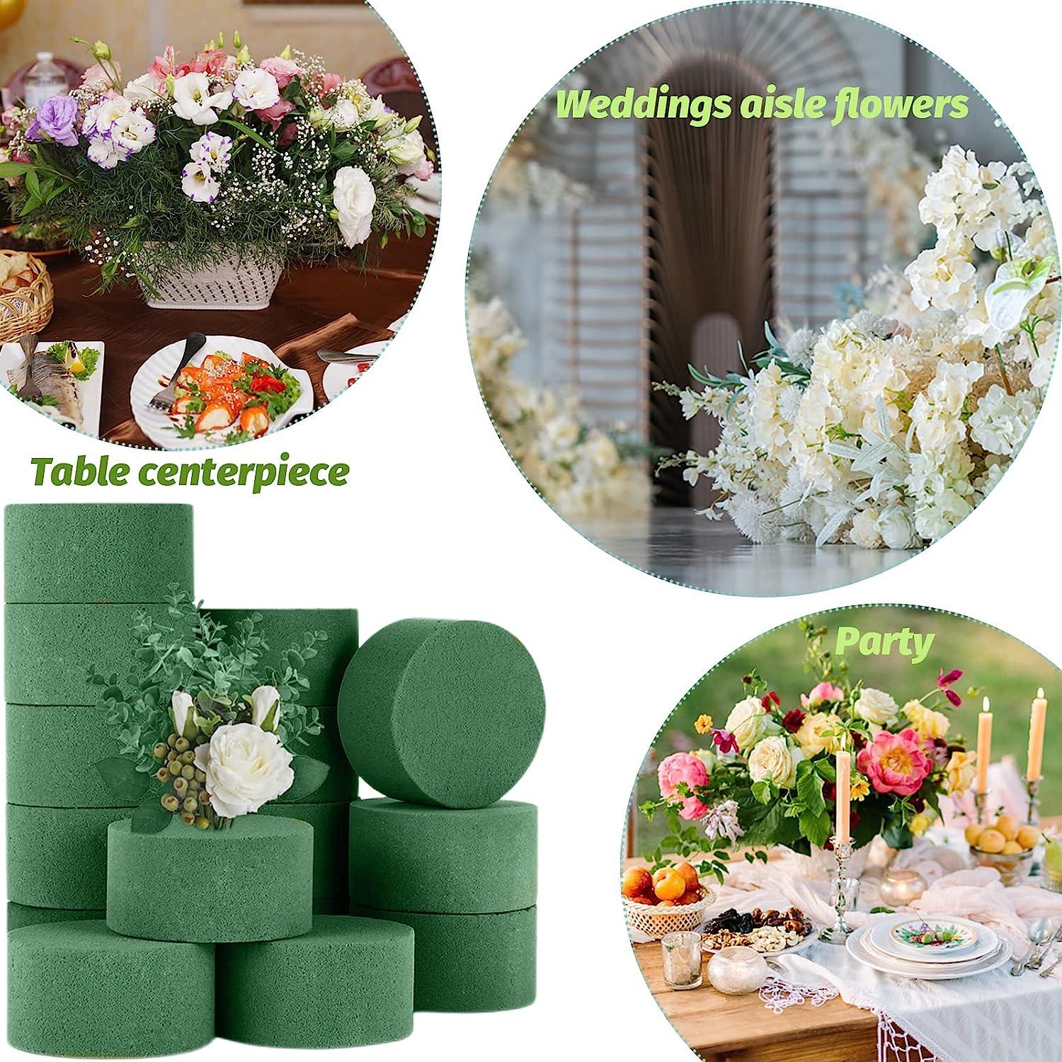 24 Pcs Round Floral Foam Blocks - Flower Arrangement Supplies for ...