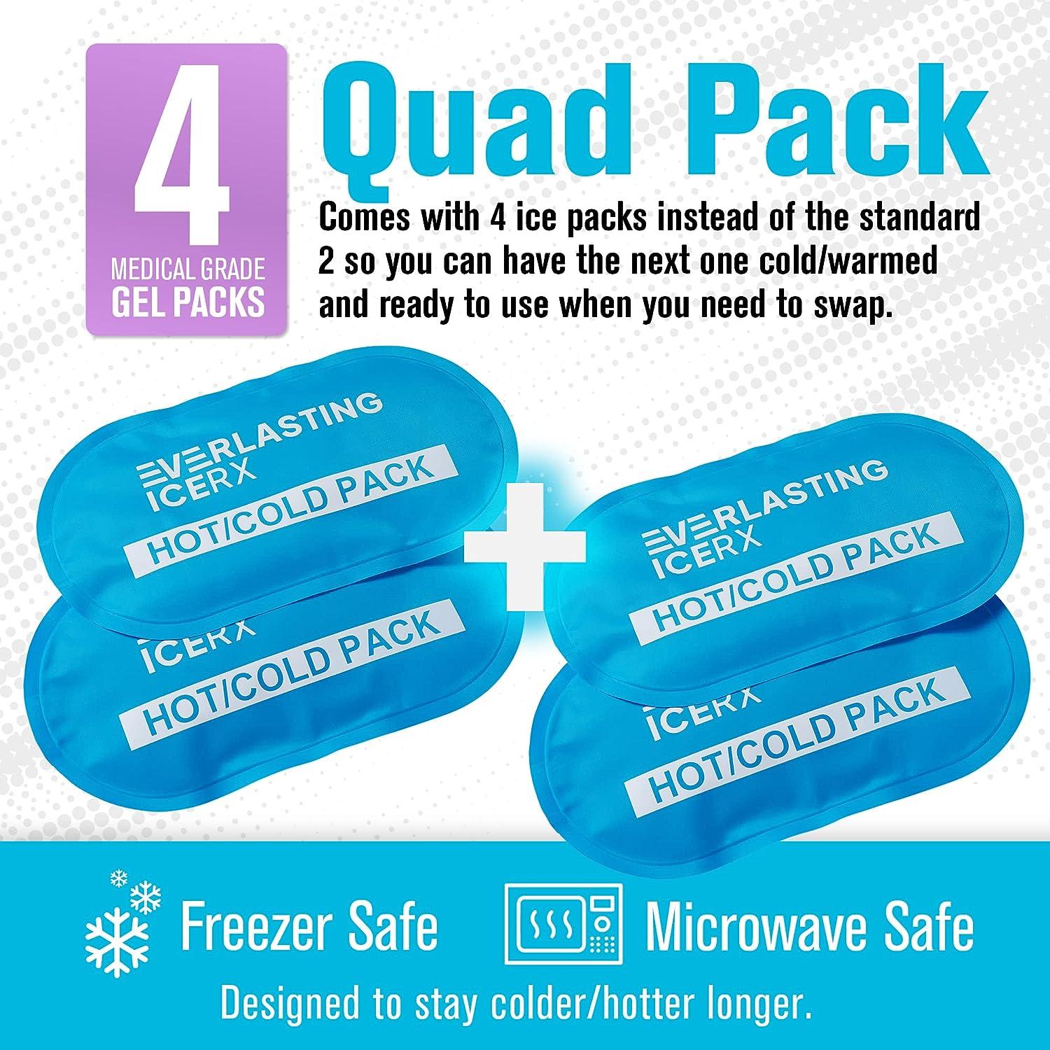 Adjustable Hot/Cold Gel Ice Pack Wrap (4 Pack) for Injuries - Flexible ...