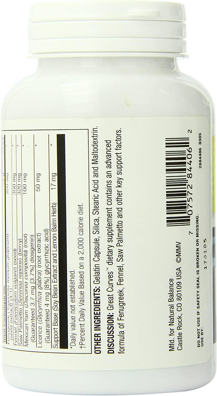 Natural Balance Great Curves - 60 Veggie Caps for Enhanced Well-Being ...
