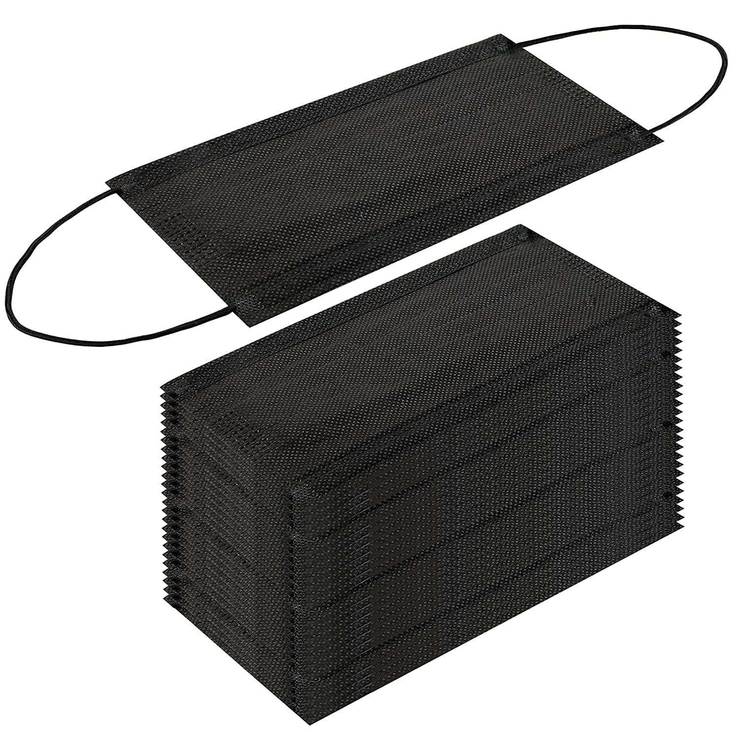 100PCS Black Disposable Face Masks 3 Ply Protection for Adults | Buy ...