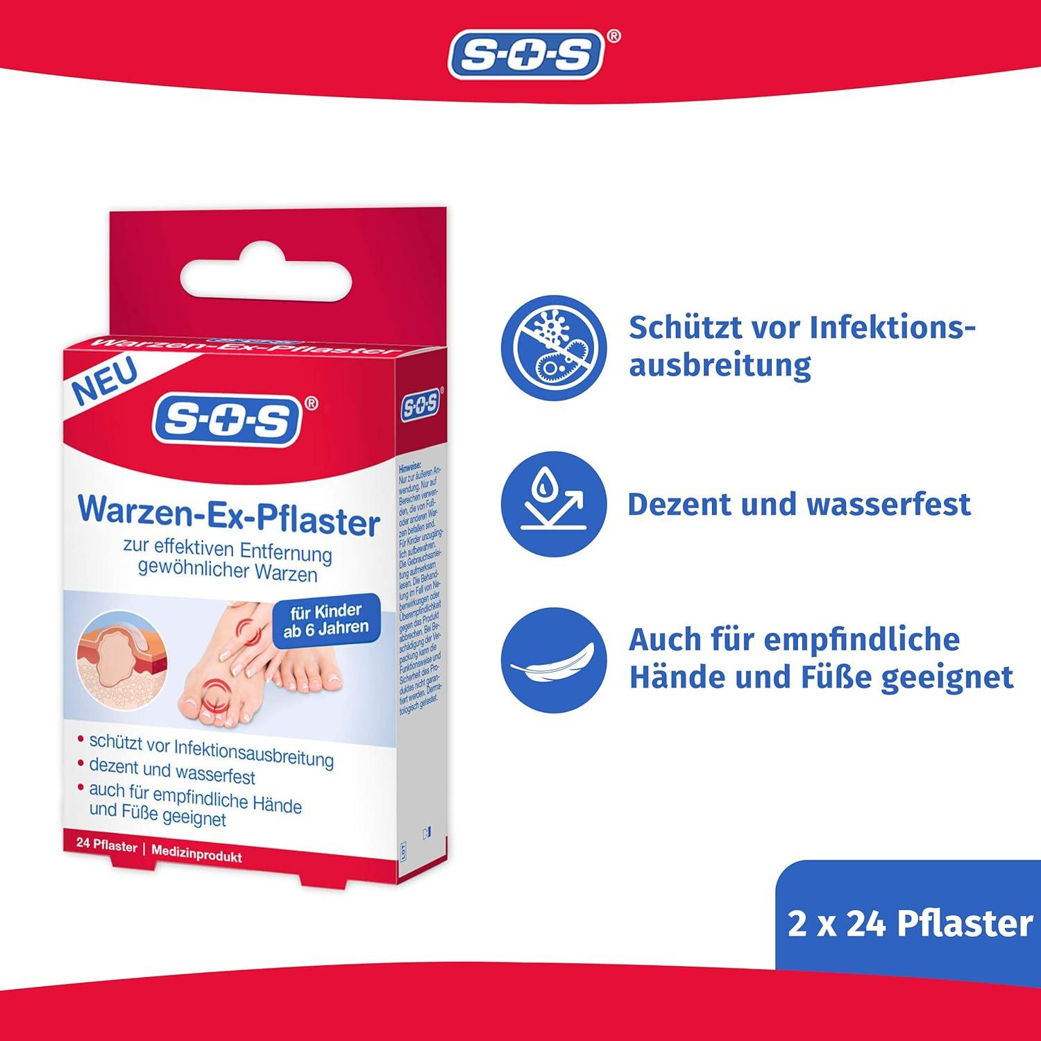 SOS Warken Ex Pavement - Waterproof Wart Removal Plaster for Children ...