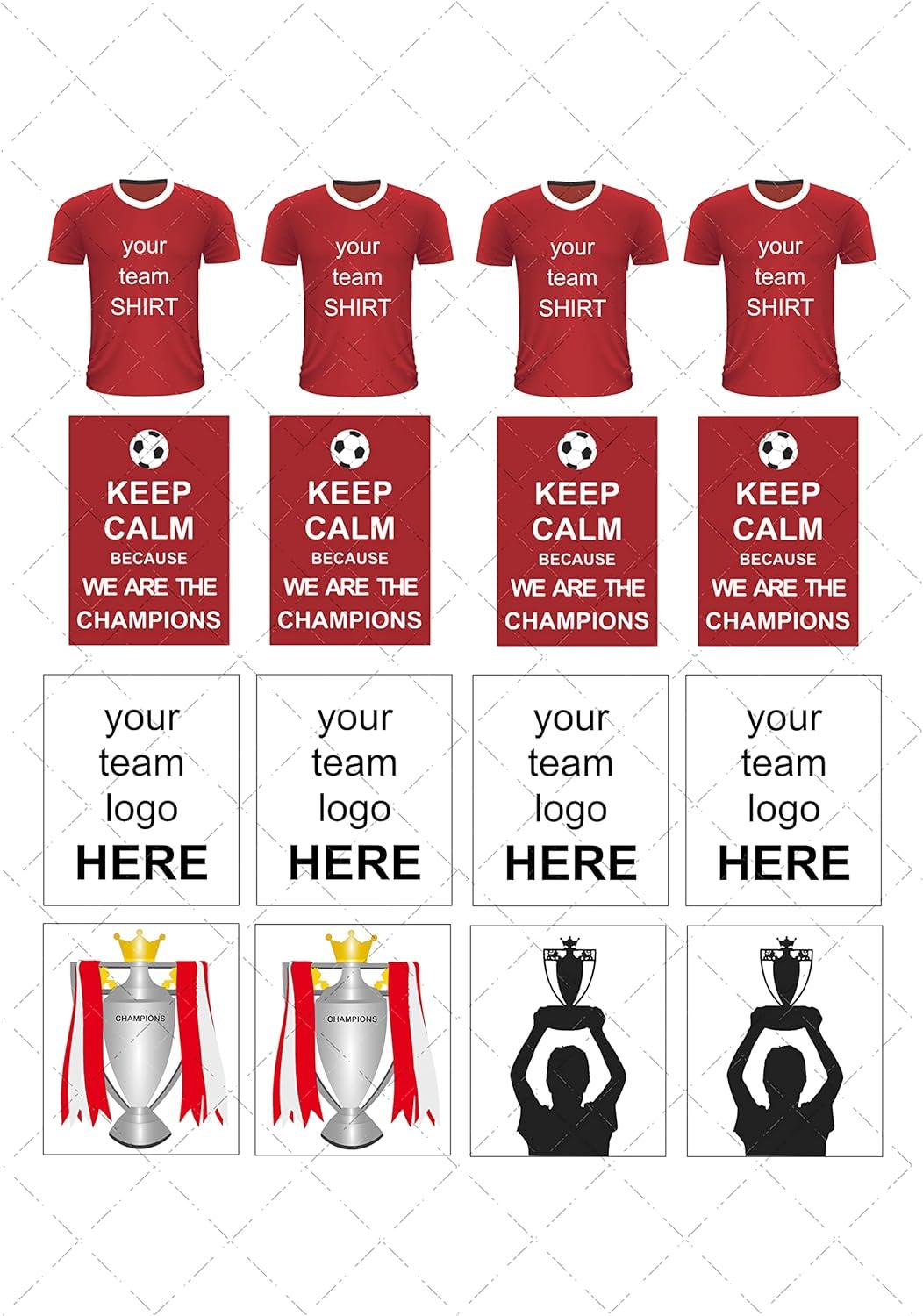 16 x Liverpool Football Champions Birthday Party Pack Edible Cake ...