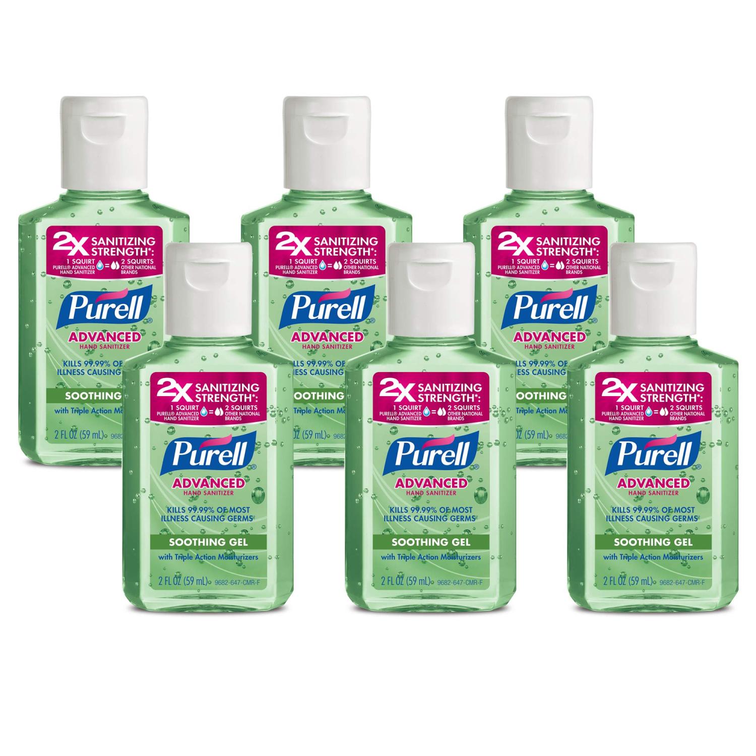 Purell Advanced Hand Sanitizer Soothing Gel, Fresh Scent, with Aloe and Vitamin E - 2 fl oz ...