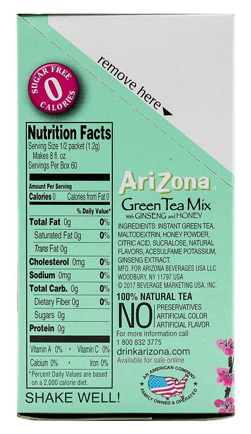 AriZona Green Tea with Ginseng Iced Tea Stix Sugar Free 30ct - Low ...