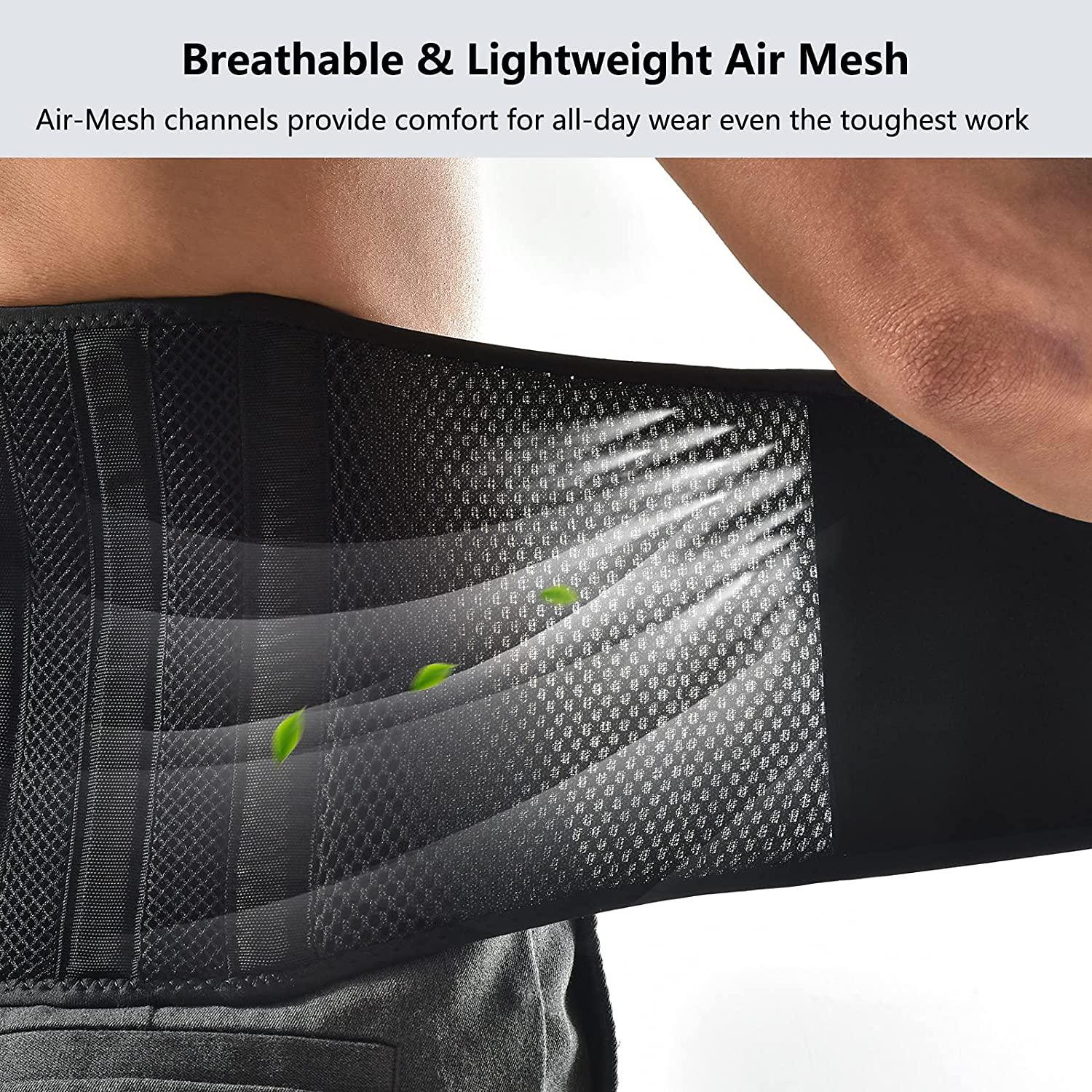 FREETOO Air Mesh Back Brace for Lower Back Pain Relief - Adjustable ...